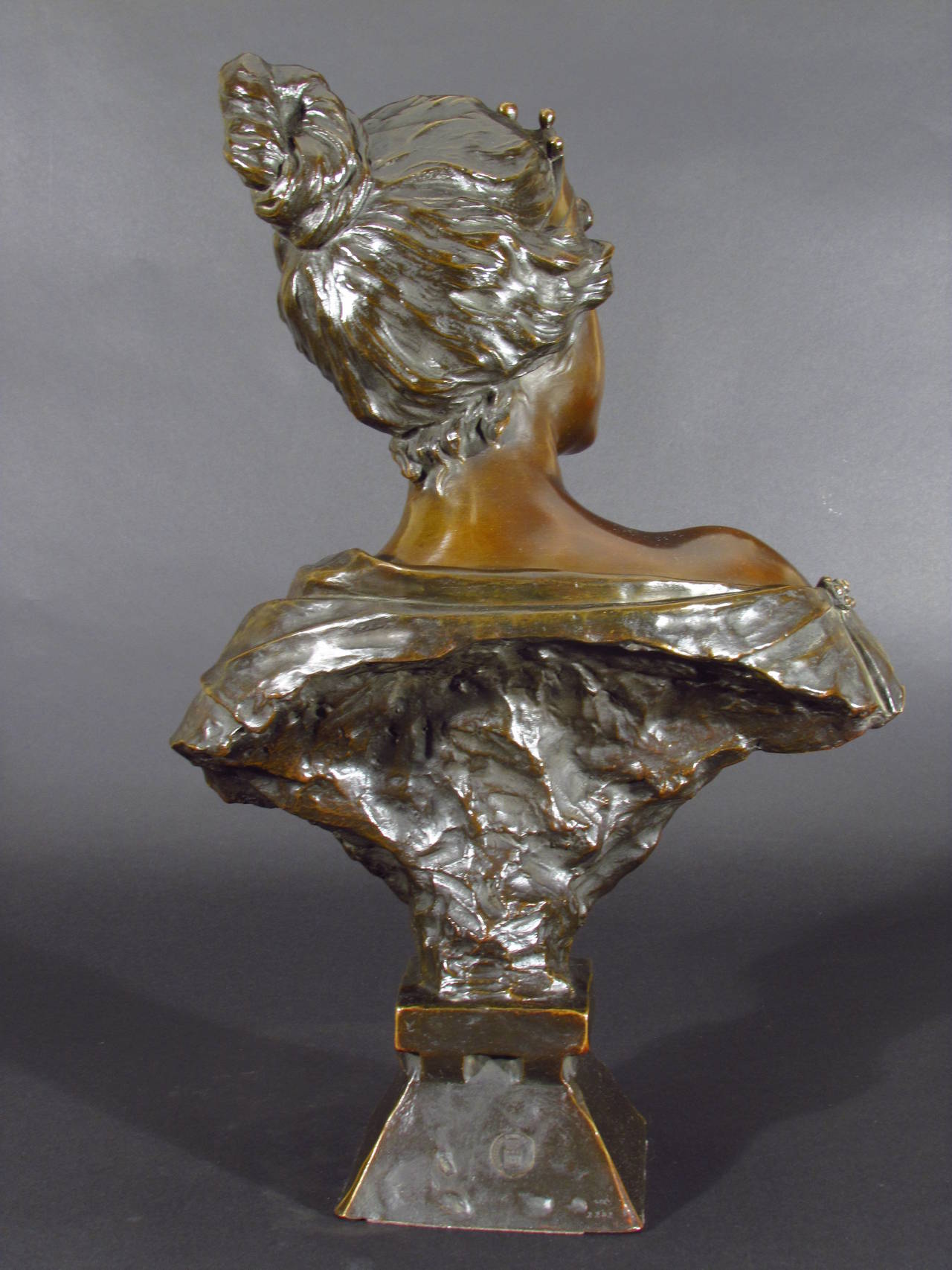 Lucrece Art Noveau Antique Bronze Sculpture at 1stDibs