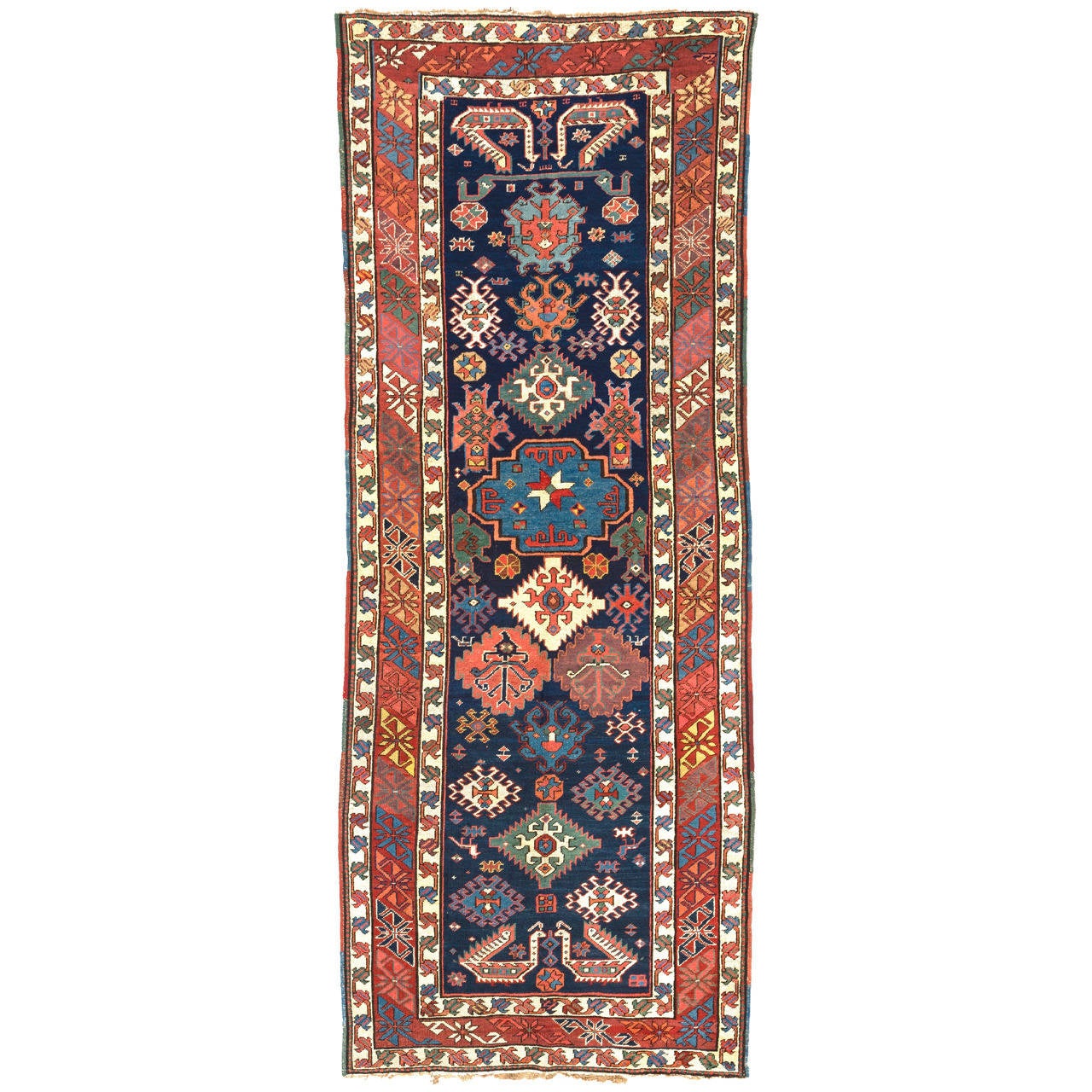 Antique Caucasian Shahsavan Long Rug, 19th Century For Sale at 1stDibs
