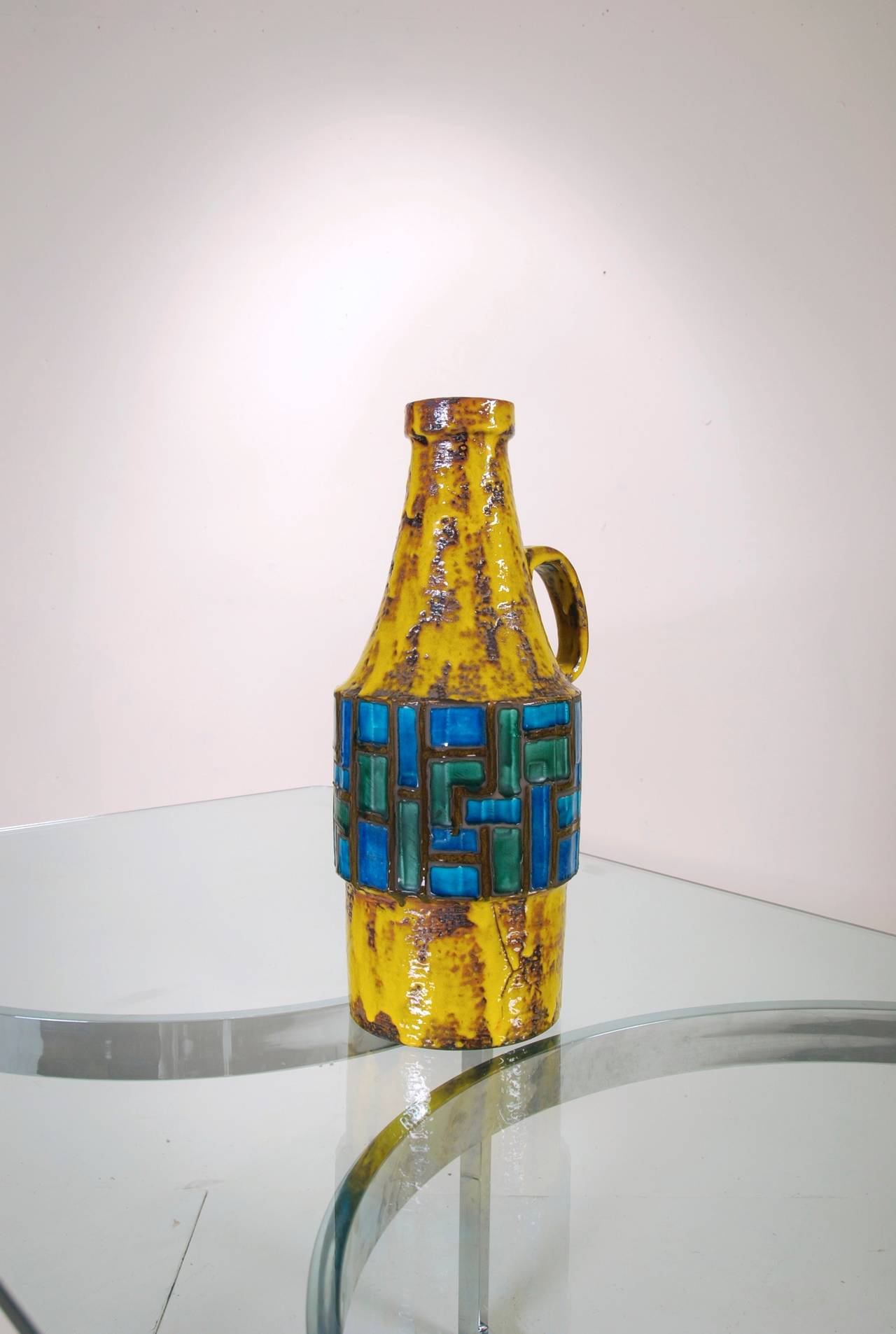 Mid-Century Modern Pottery Vase by Scheurich For Sale at 1stDibs