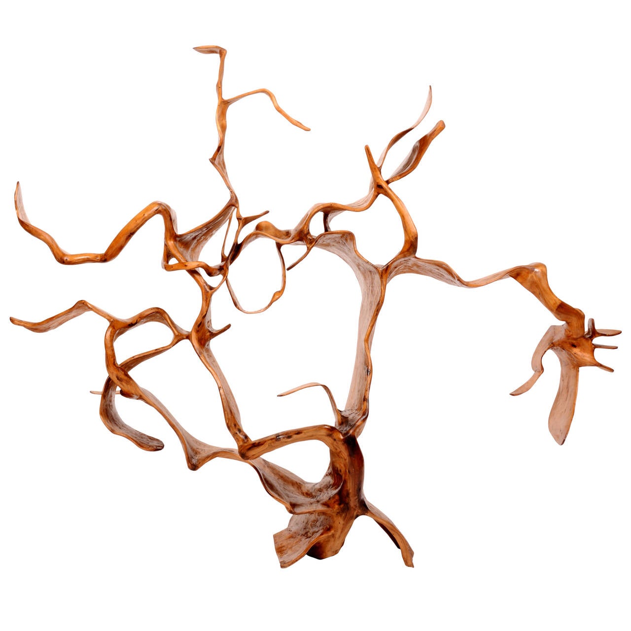 Large Chinese Qing Carved Boxwood Root Platter at 1stDibs