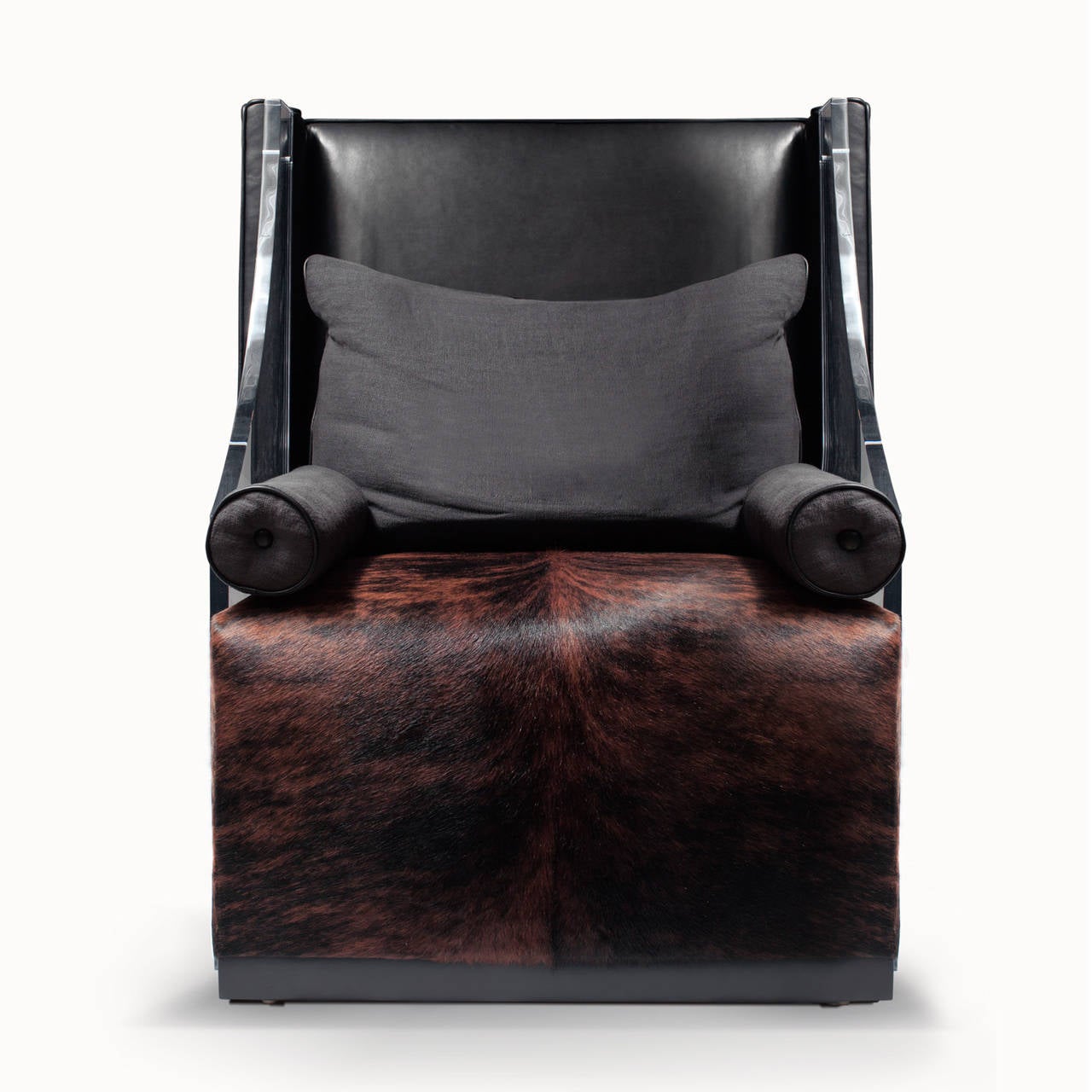 Brown and Black Brindle King of Spades Lounge Chair with Acrylic Panels ...