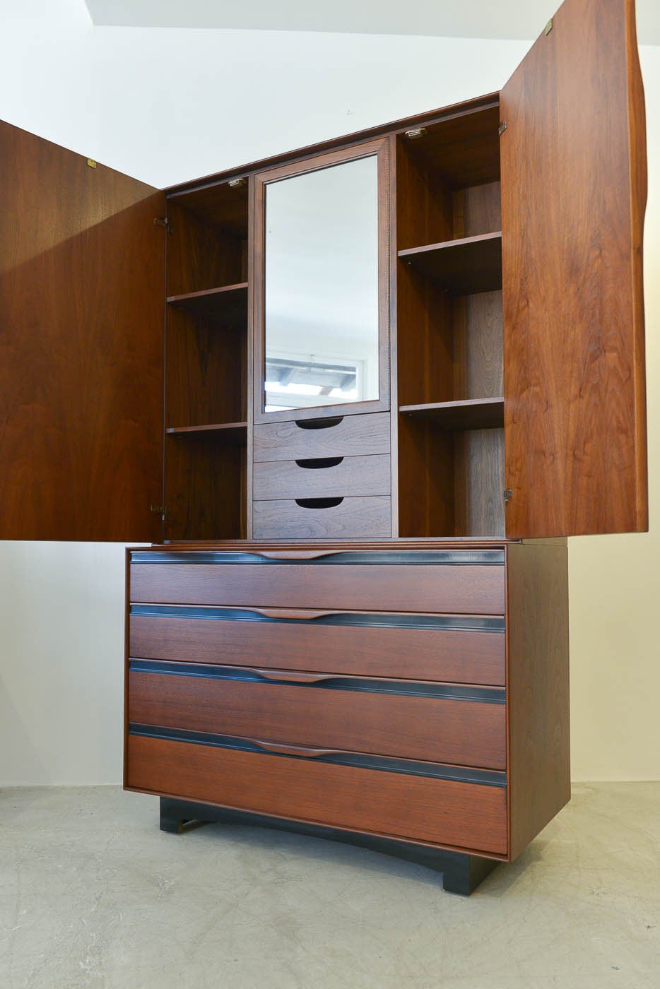 Walnut Gentlemen’s Armoire by John Kapel at 1stDibs
