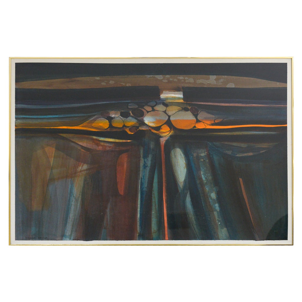 Original Abstract Watercolor by Robert Johnson at 1stDibs