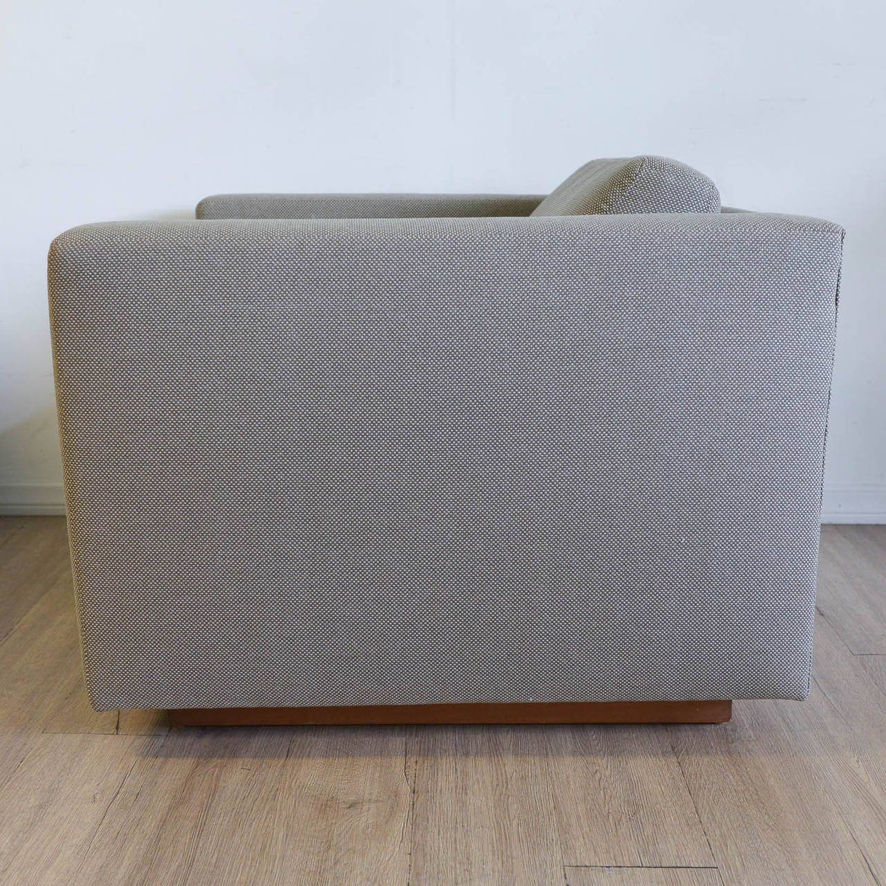 Pair of Harvey Probber Club Chairs on Walnut Plinth Bases at 1stDibs