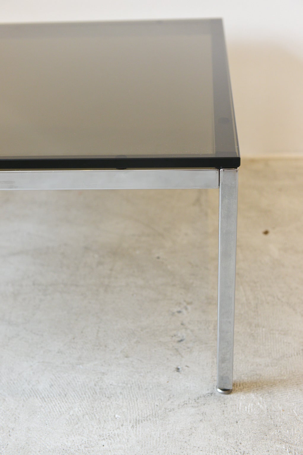 Smoked Glass and Chrome Side Table by Steelcase at 1stDibs