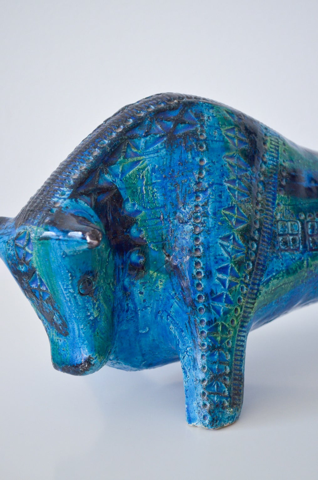 Bitossi Rimini Blue Italian Ceramic Bull at 1stDibs