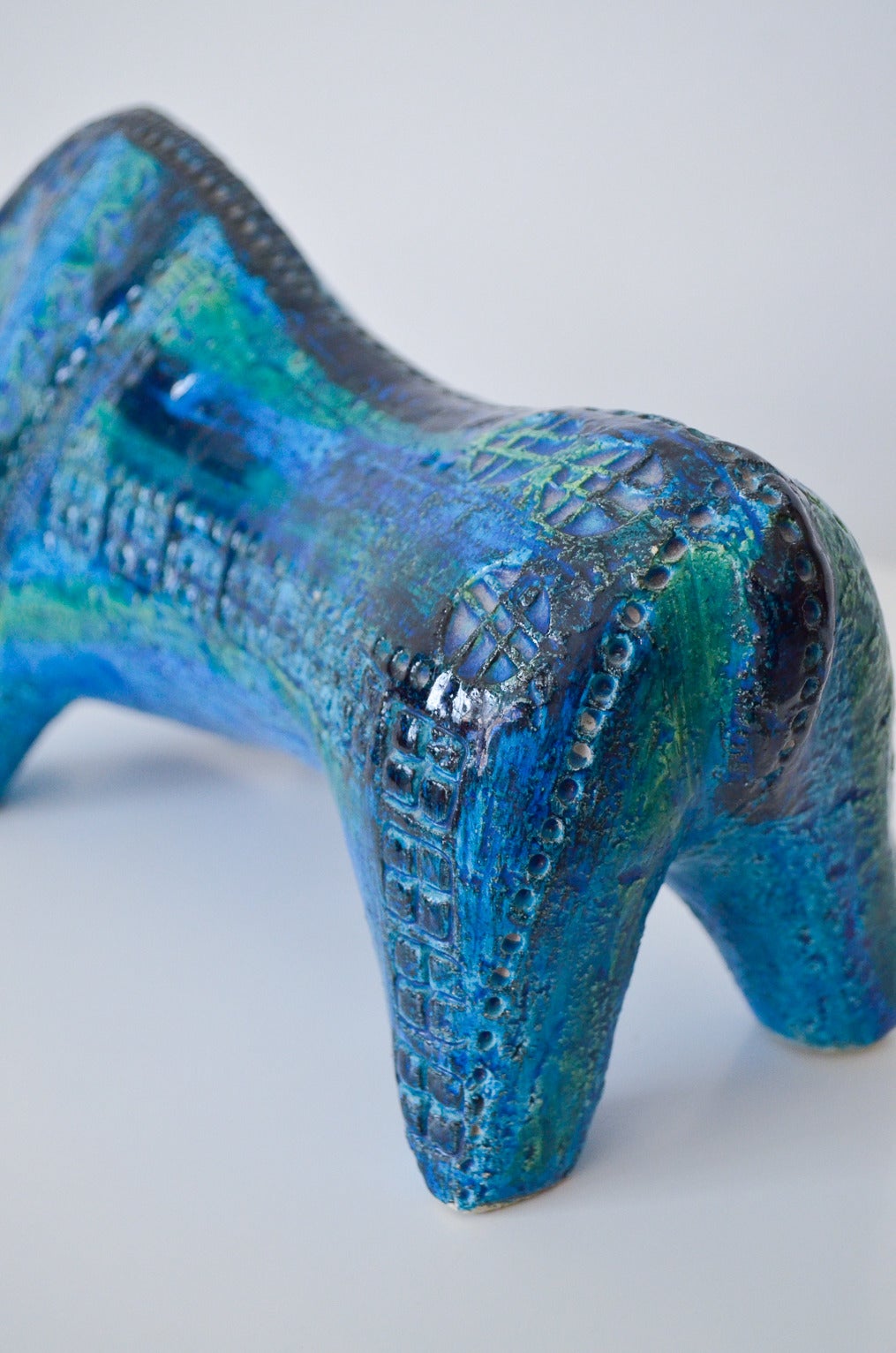 Bitossi Rimini Blue Italian Ceramic Bull at 1stDibs