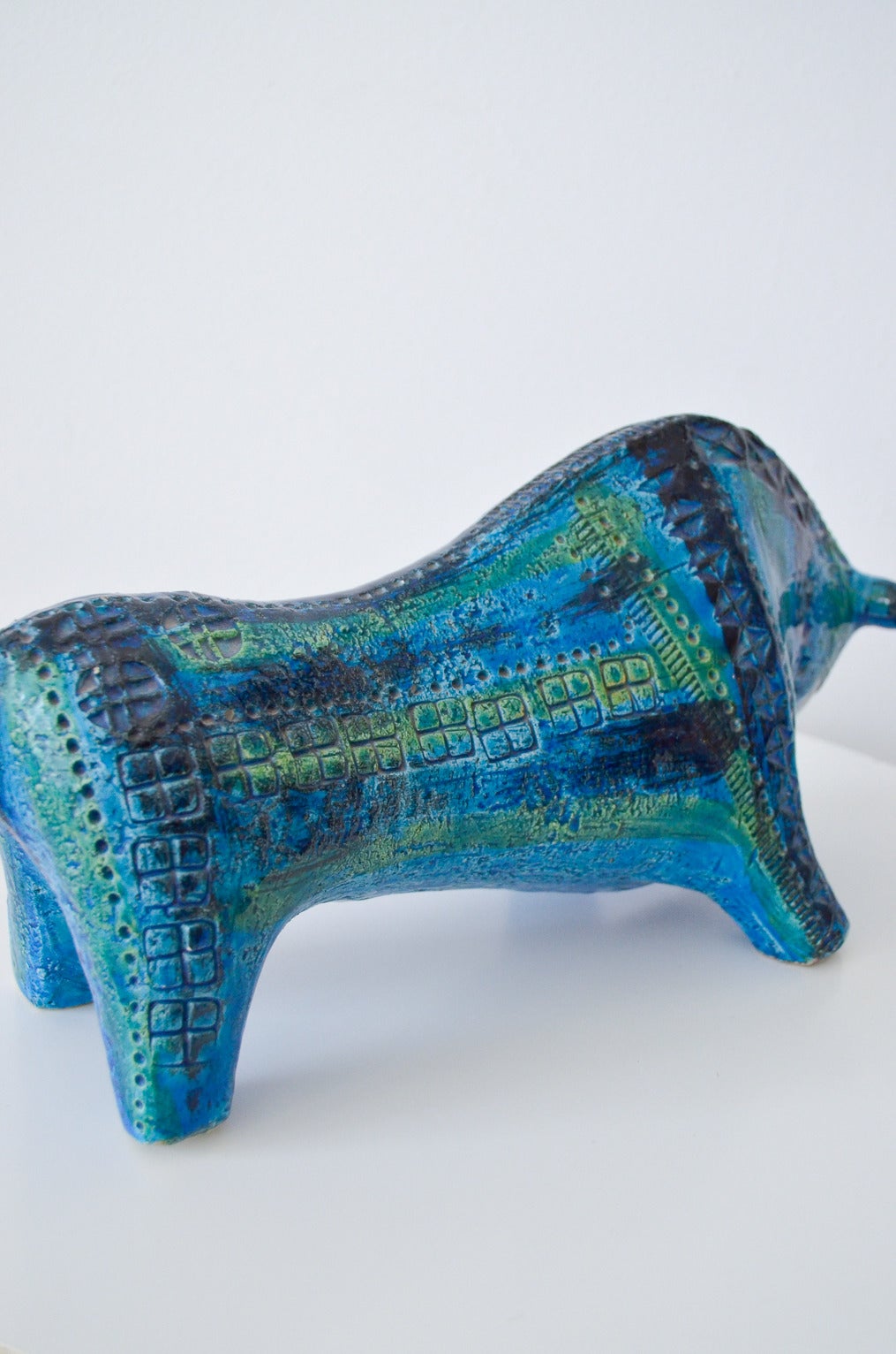 Bitossi Rimini Blue Italian Ceramic Bull at 1stDibs