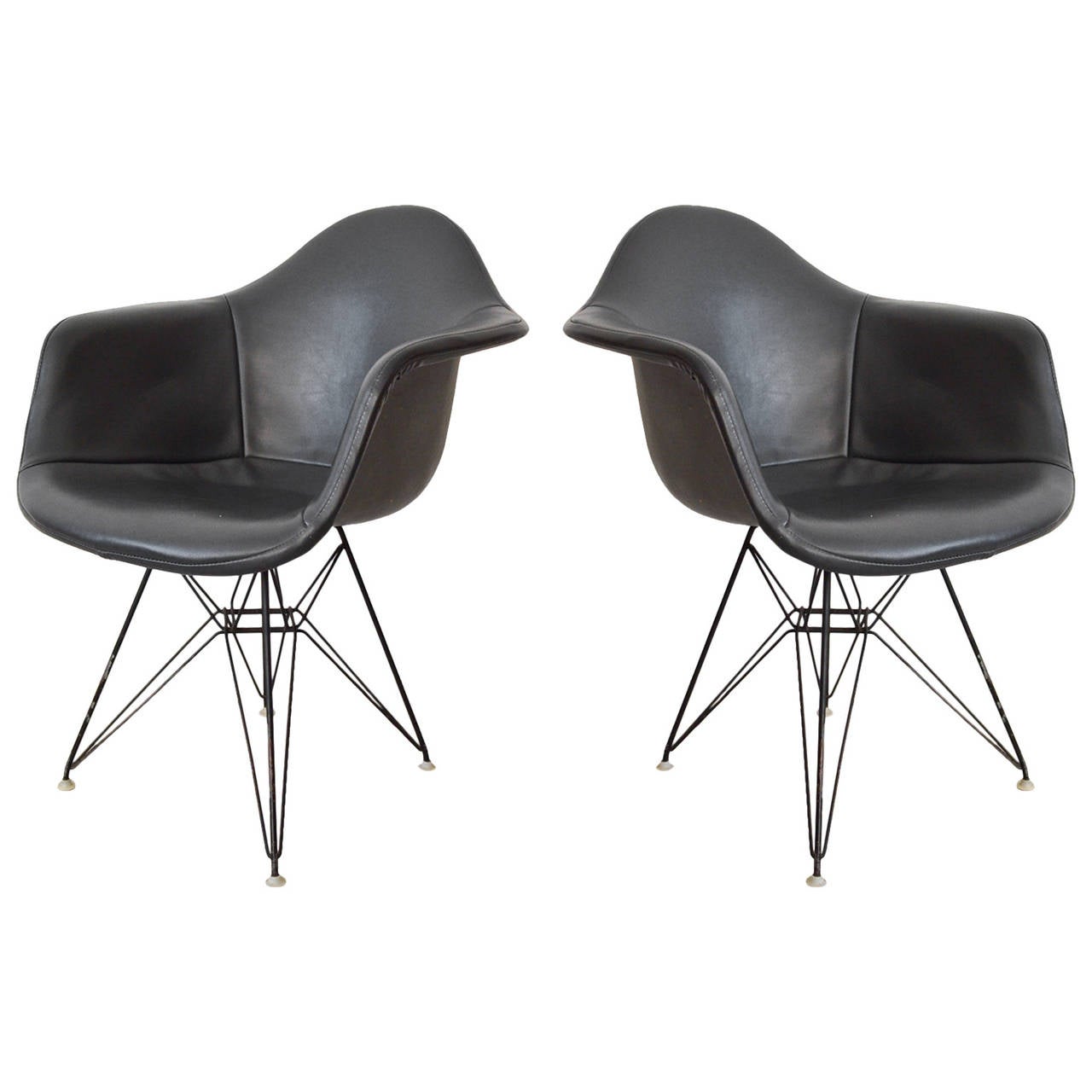 Pair of Charles Eames Naugahyde DAR Chairs at 1stDibs