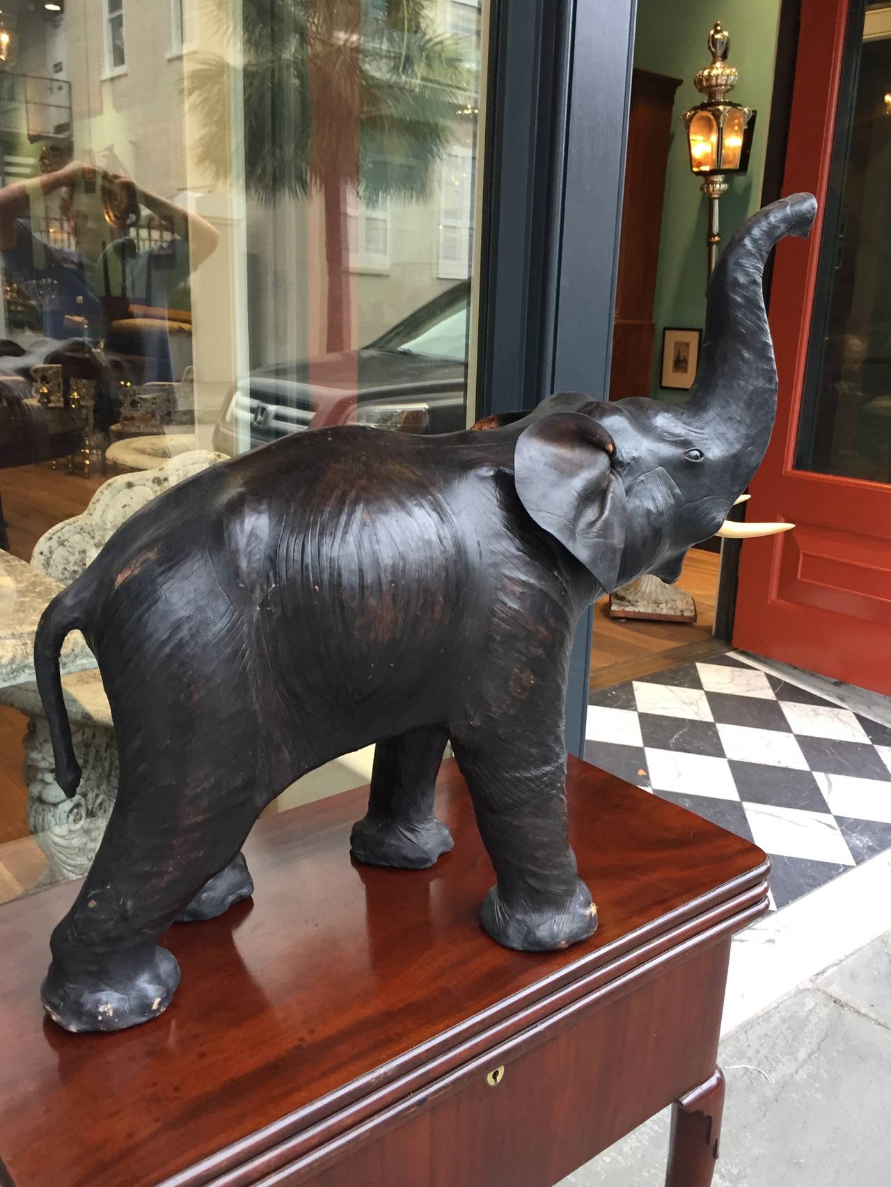 Decorative Leather Elephant, 20th Century at 1stDibs