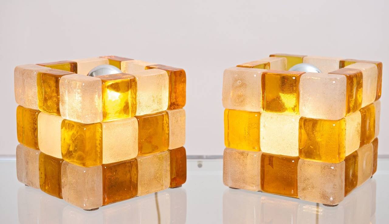 Pair of Cube Lights at 1stDibs