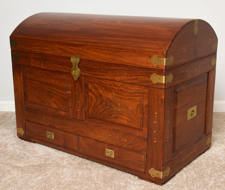 Anglo-Indian Domed Camel-Back Trunk in Teak Wood For Sale at 1stDibs ...