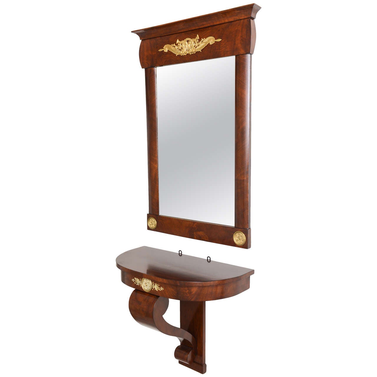 Wall-Hung Console with Mirror For Sale at 1stDibs