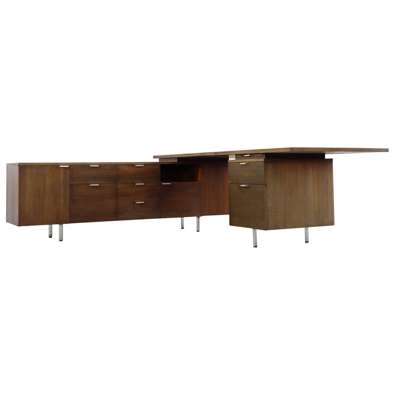 Very Rare Herman Miller Design by George Nelson Rosewood Executive Desk ...