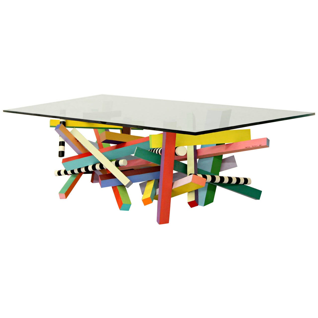 Todd Gray Memphis Style "Mystique" Coffee Table, Signed 1989 at 1stDibs