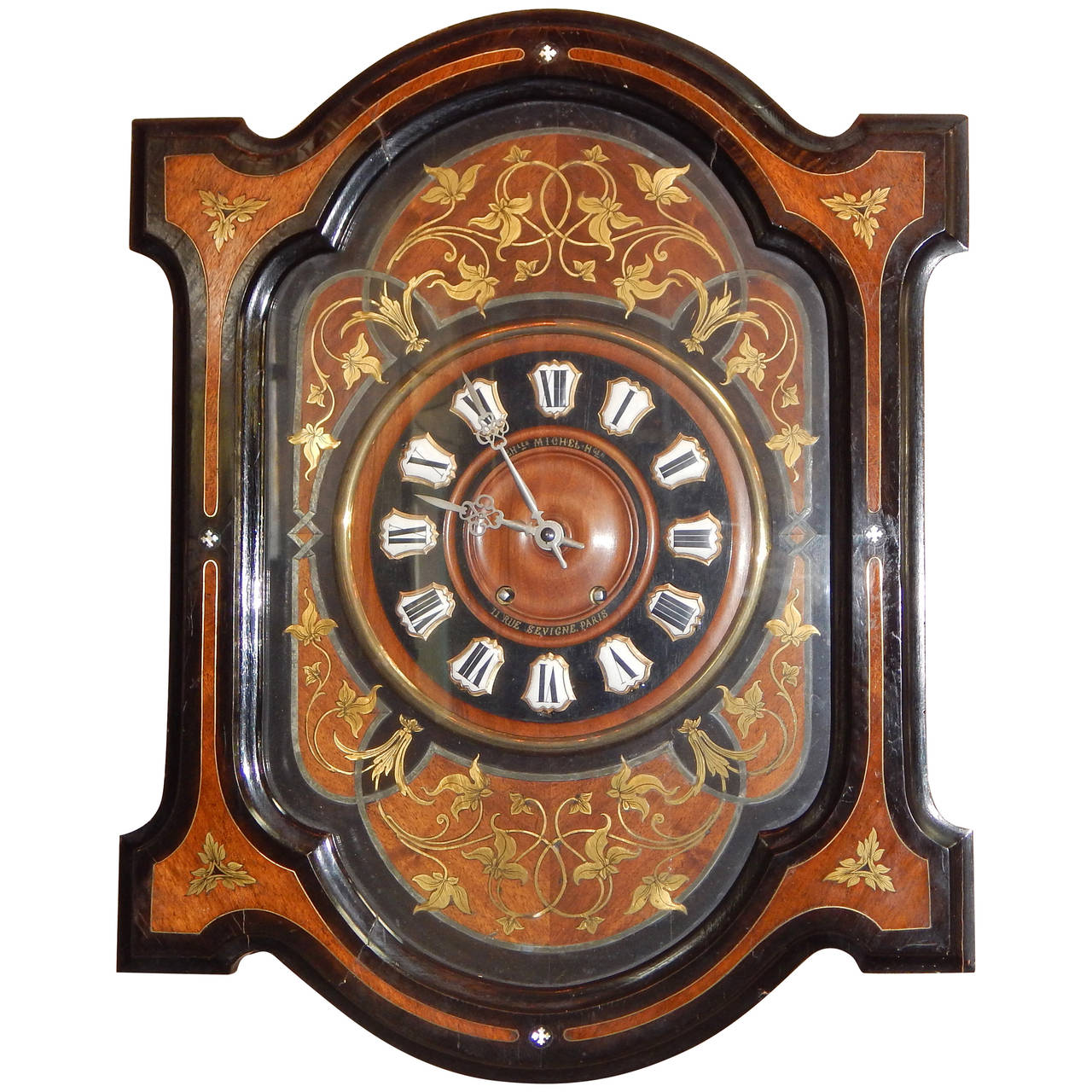 Fine 19th Century Inlaid Baker's Clock at 1stDibs