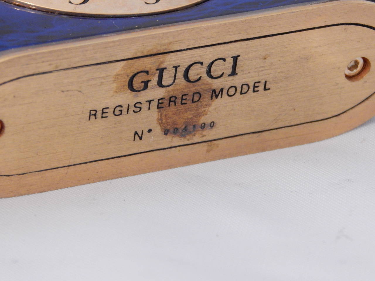 Rare Lapis Color Enamel Gucci Travel Clock at 1stDibs