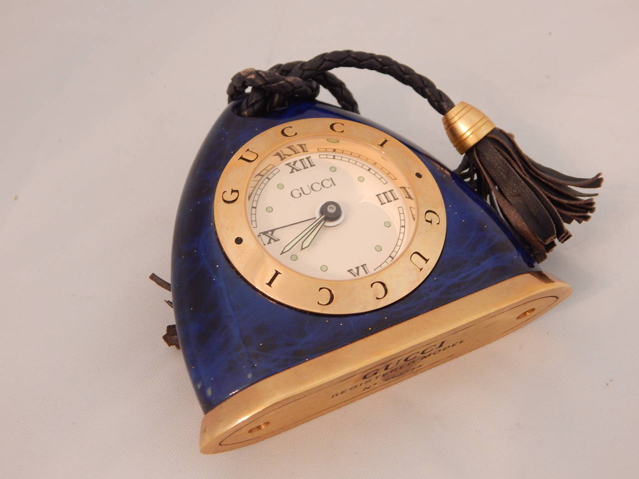 Rare Lapis Color Enamel Gucci Travel Clock at 1stDibs