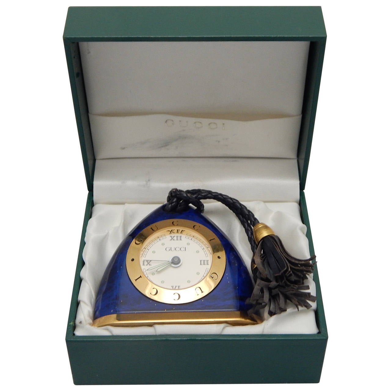 Rare Lapis Color Enamel Gucci Travel Clock at 1stDibs