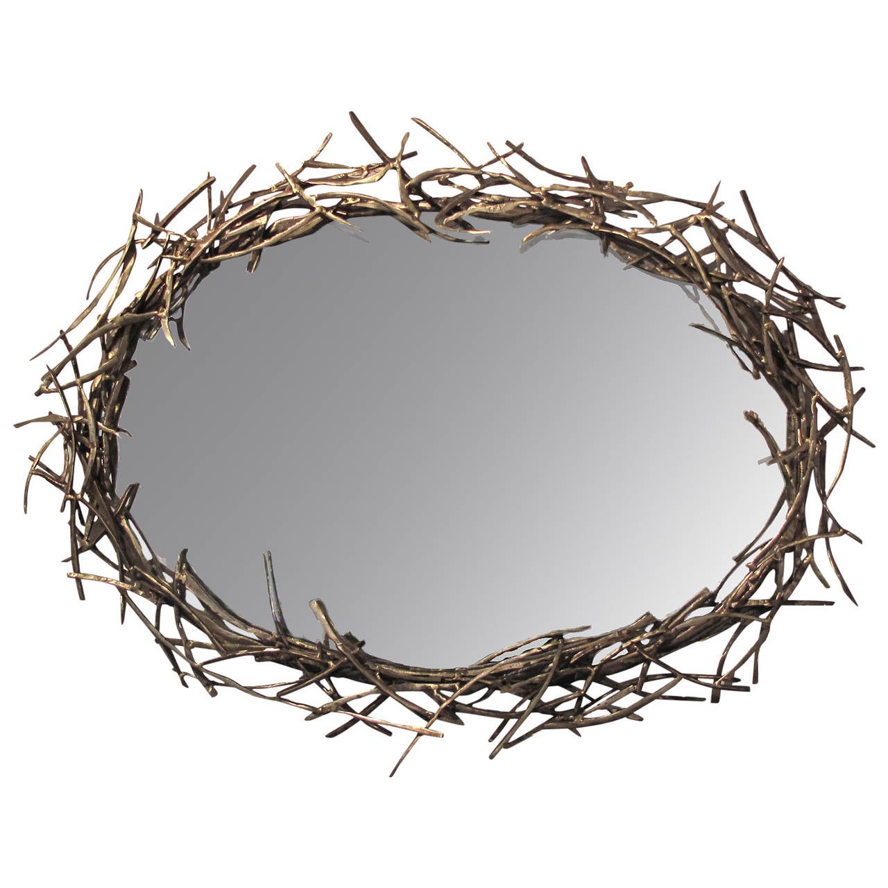 Original Bronze "Twig" Mirror by Silas Seandel For Sale at 1stDibs