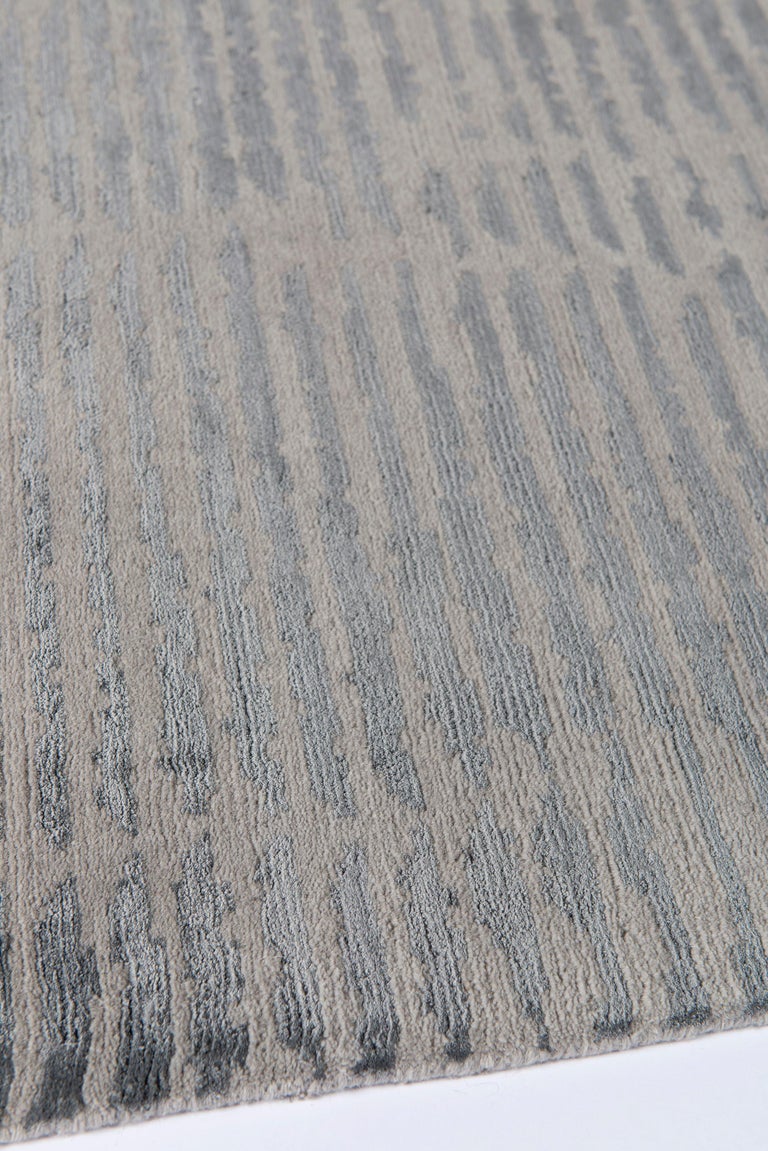 Staccato Steel Hand-Knotted 9x6 Rug in Wool and Silk by Kelly Wearstler ...