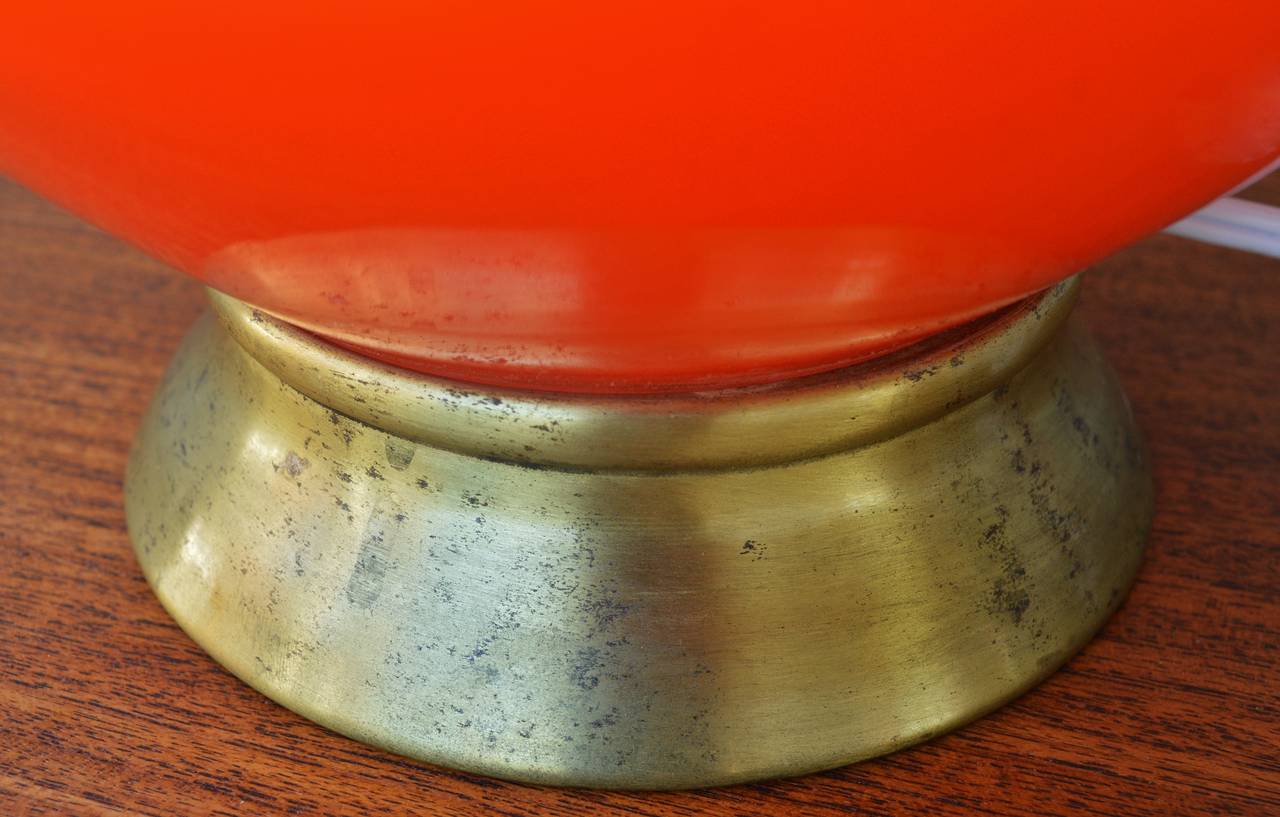 Italian Orange Glass Genie Lamp with Lit Base For Sale at 1stDibs | lit ...