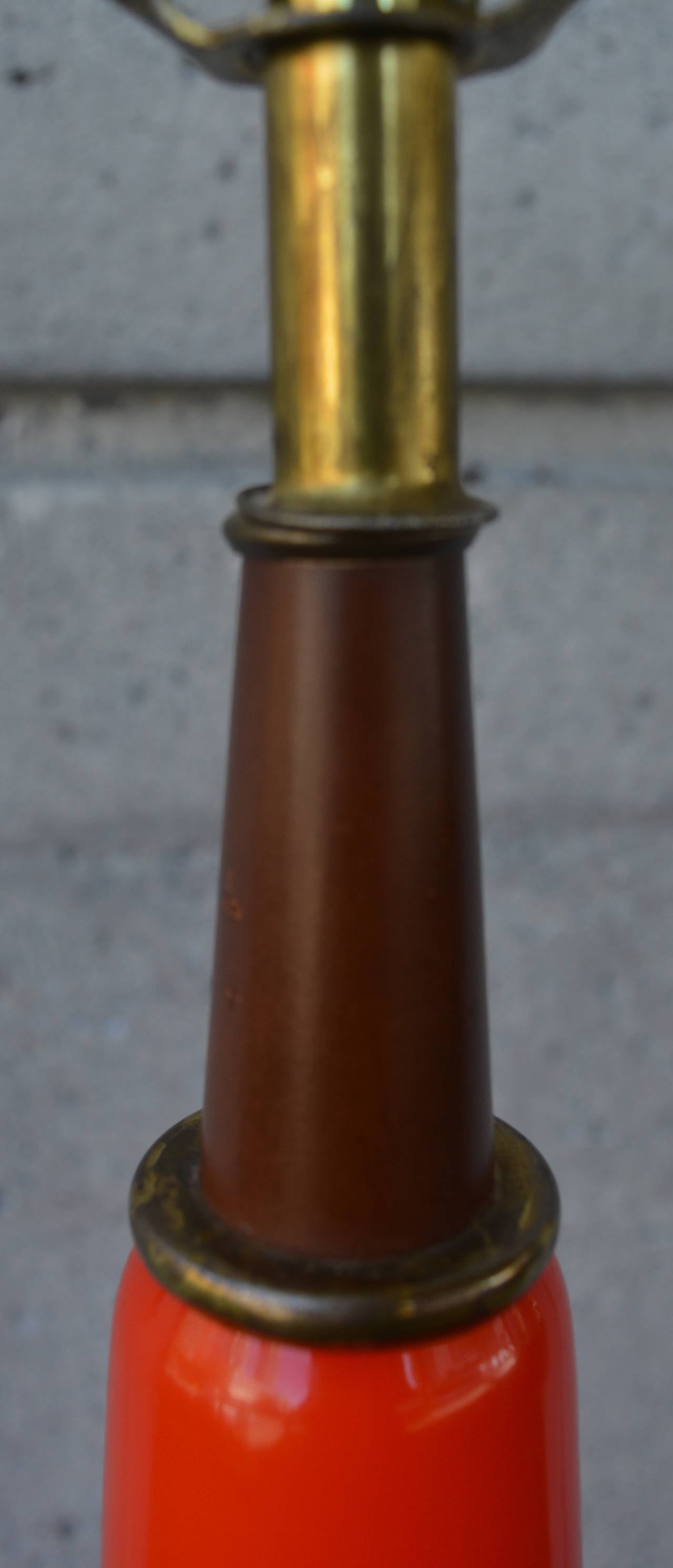 Italian Orange Glass Genie Lamp with Lit Base For Sale at 1stDibs | lit ...