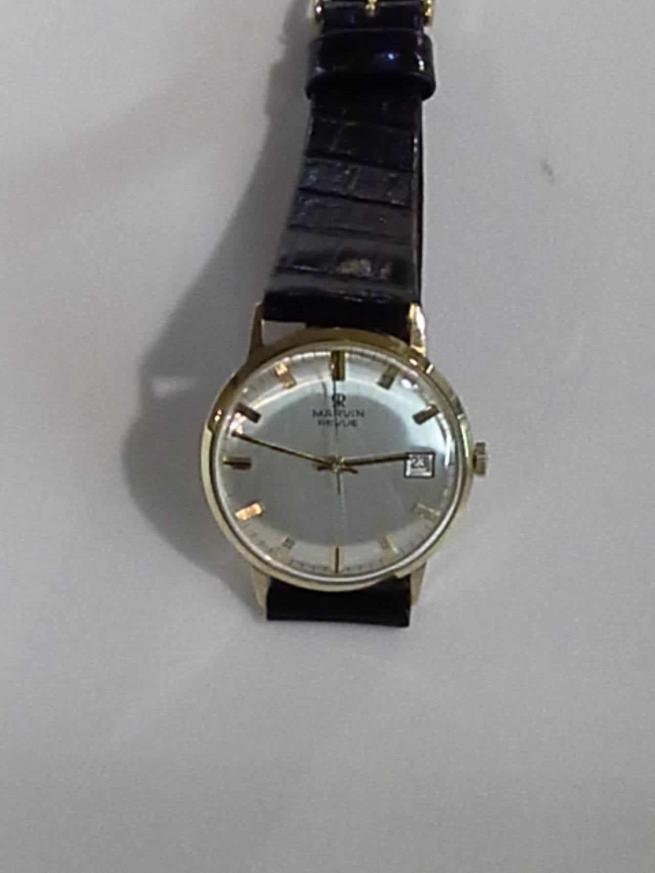 Marvin Revue Day or Date Gold Wristwatch with Original Bracelet in ...