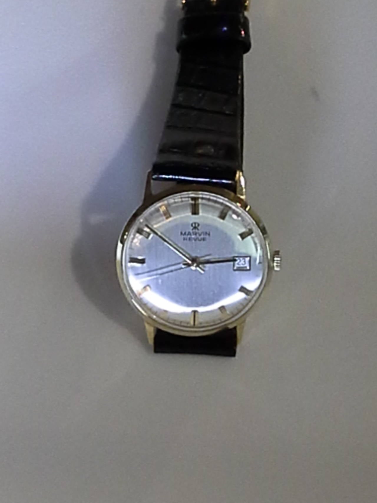 Marvin Revue Day or Date Gold Wristwatch with Original Bracelet in ...