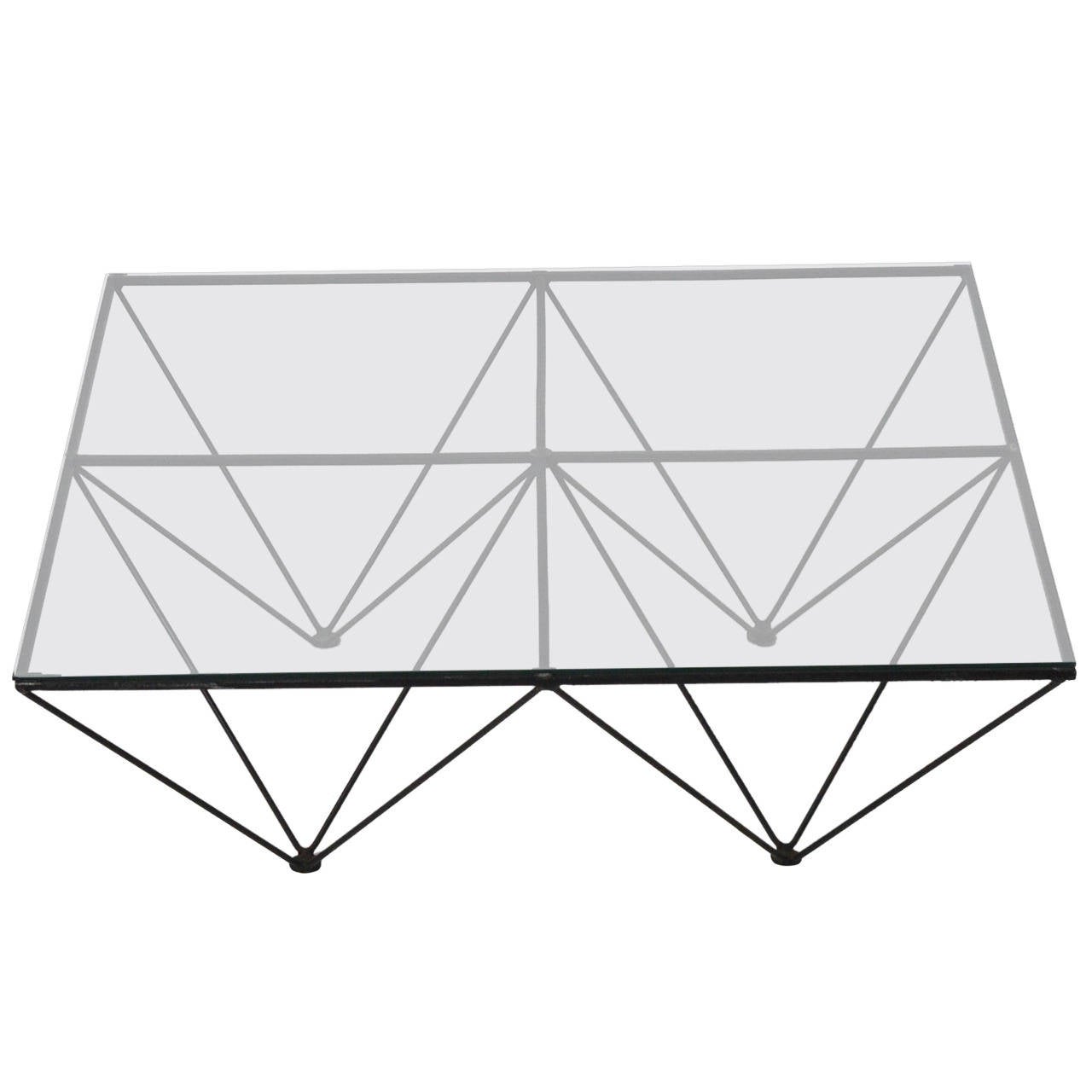 Alanda Style Geometric Glass Wire Framed Coffee Table at 1stDibs ...