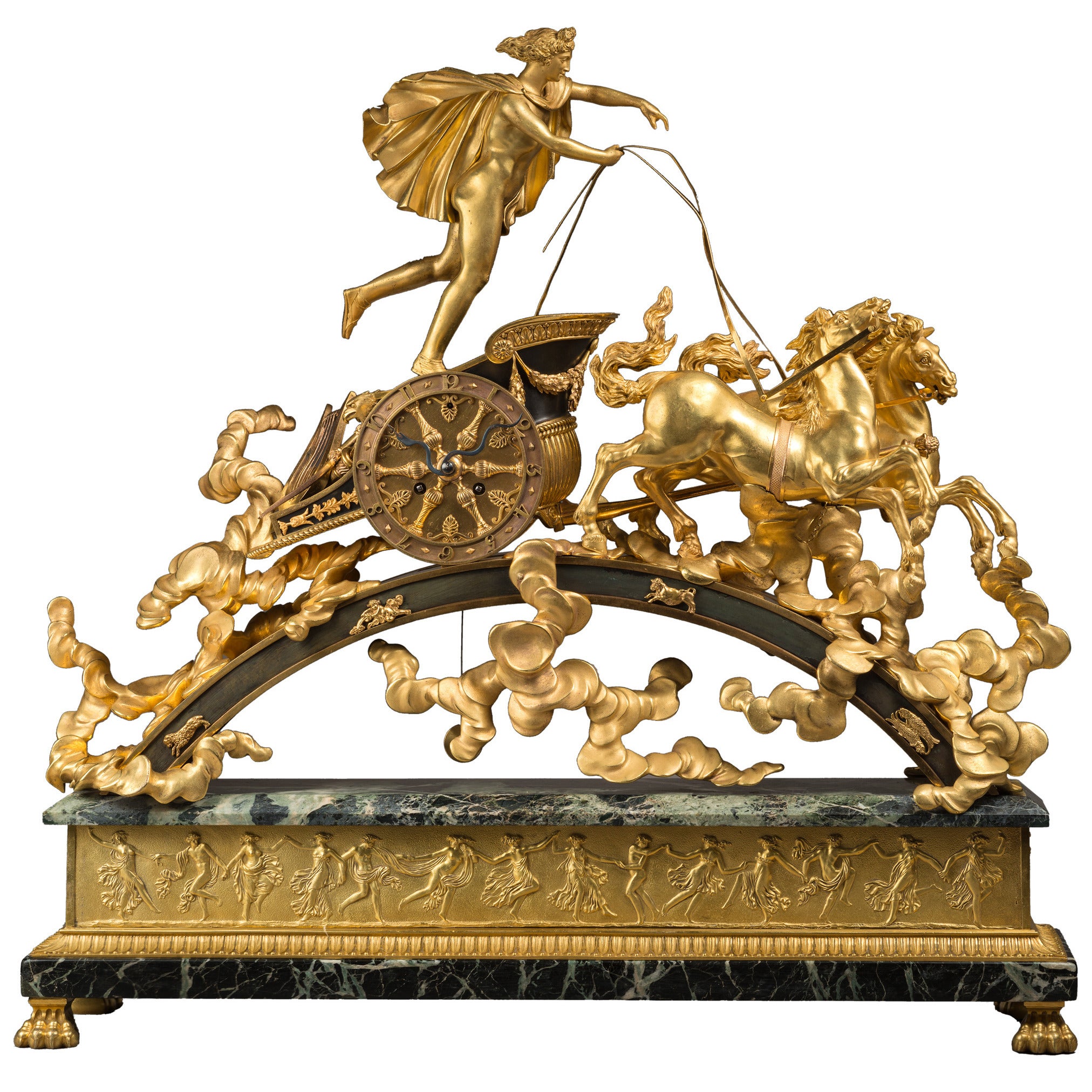 Empire Apollo Chariot Clock by Thomire For Sale at 1stDibs
