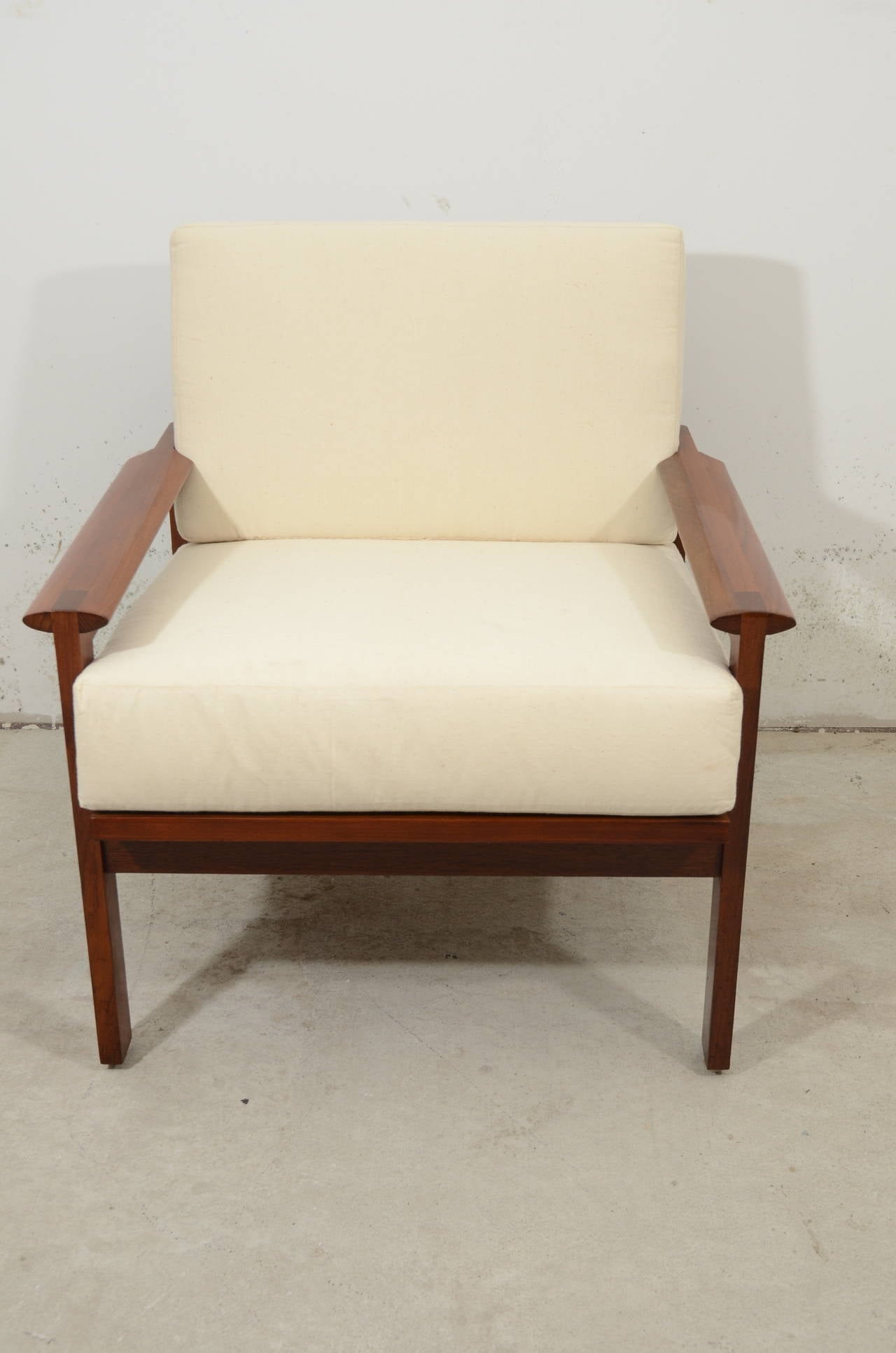 Pair of Danish Modern Teak Wood Open Armchairs by George Tanier at ...