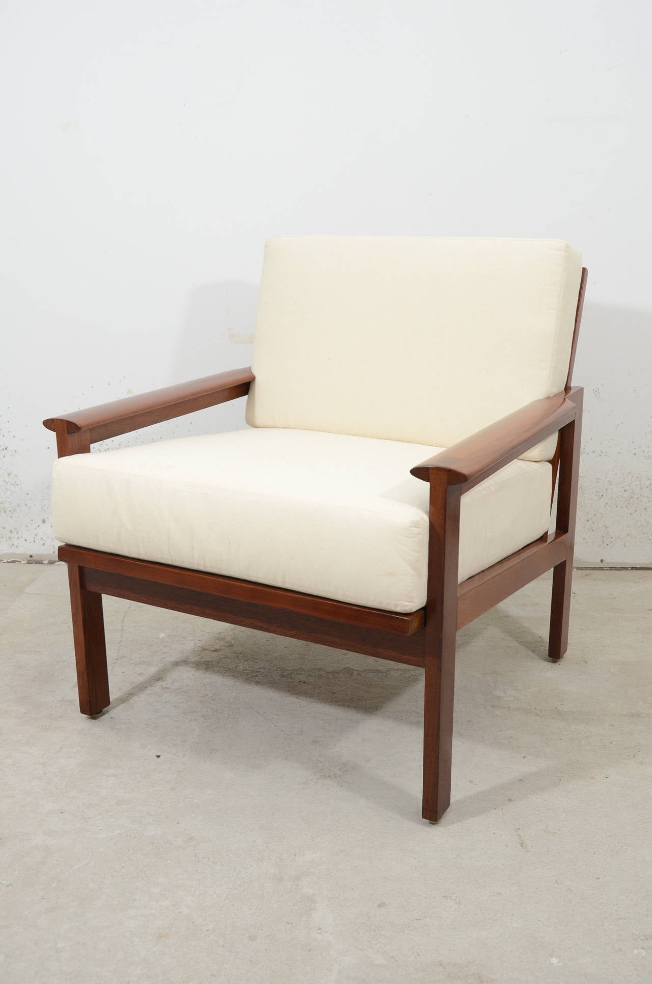 Pair of Danish Modern Teak Wood Open Armchairs by George Tanier at ...