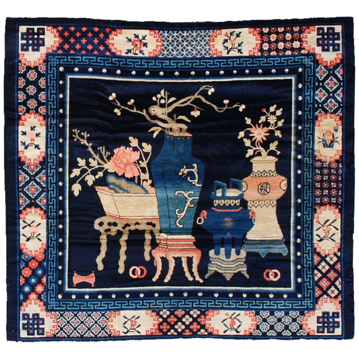 Antique Peking Chinese Oriental Rug For Sale at 1stDibs