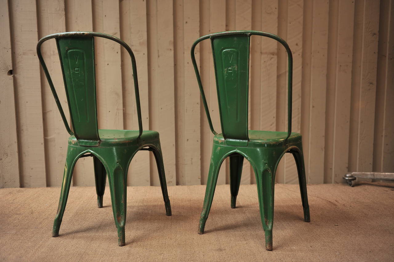 Vintage Tolix "A" Chairs, circa 1940, Printed with Letters VL at 1stDibs