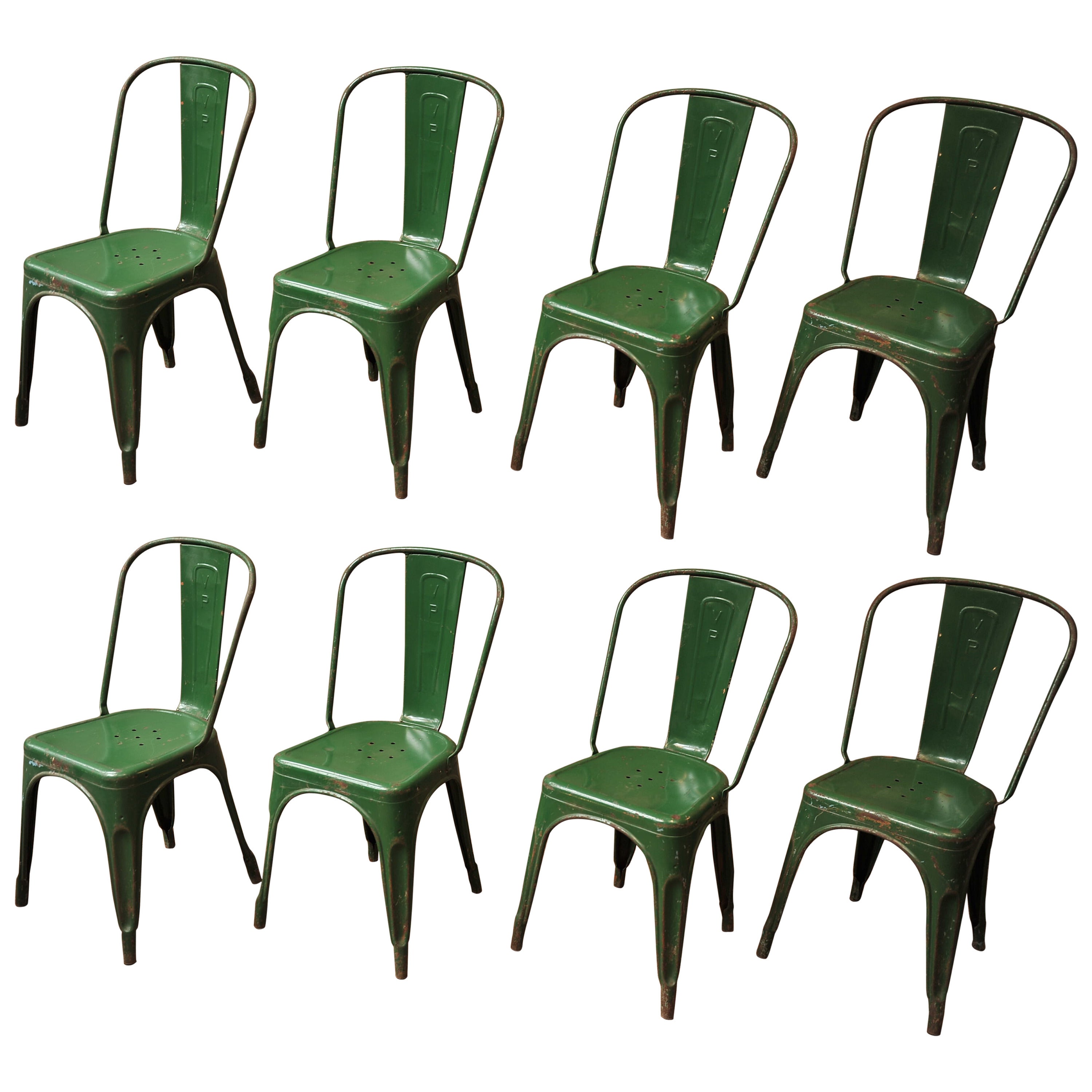 Vintage Tolix "A" Chairs, circa 1940, Printed with Letters VL at 1stDibs