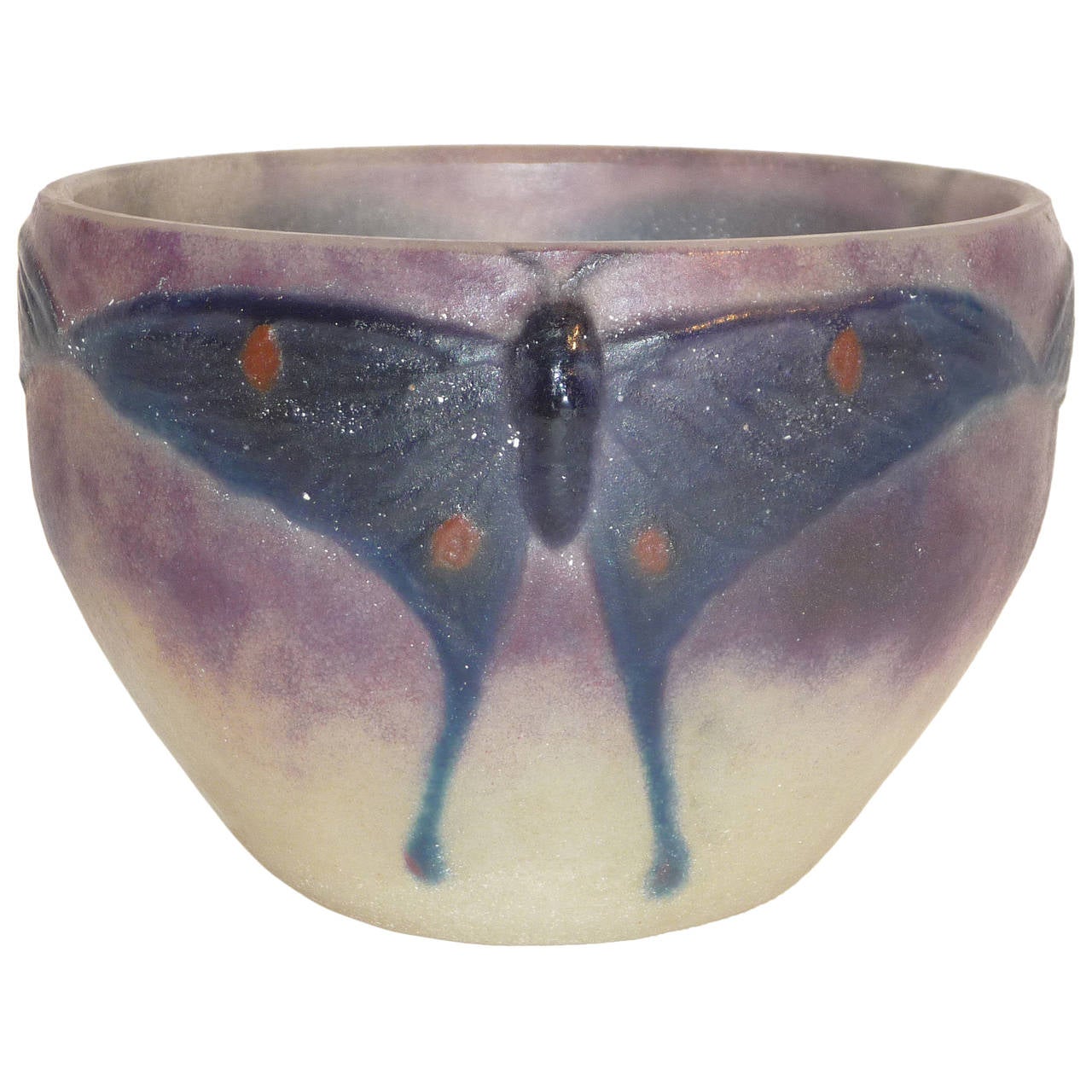 Argy Rousseau Art Nouveau Vase "Papillons" 1915, Signed For Sale at 1stDibs