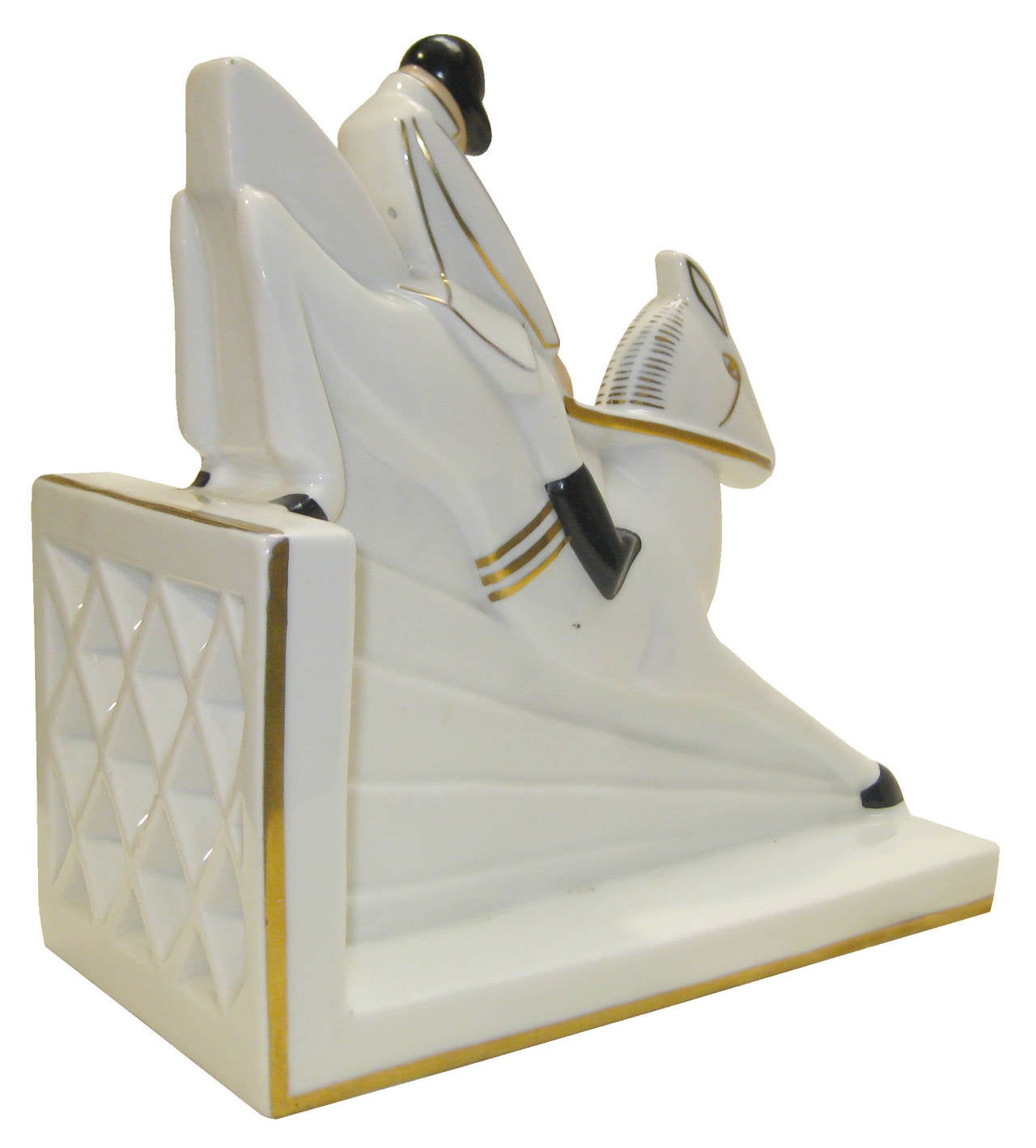 Pair of Porcelain Bookends Signed by the Atelier Robj, Paris, France ...