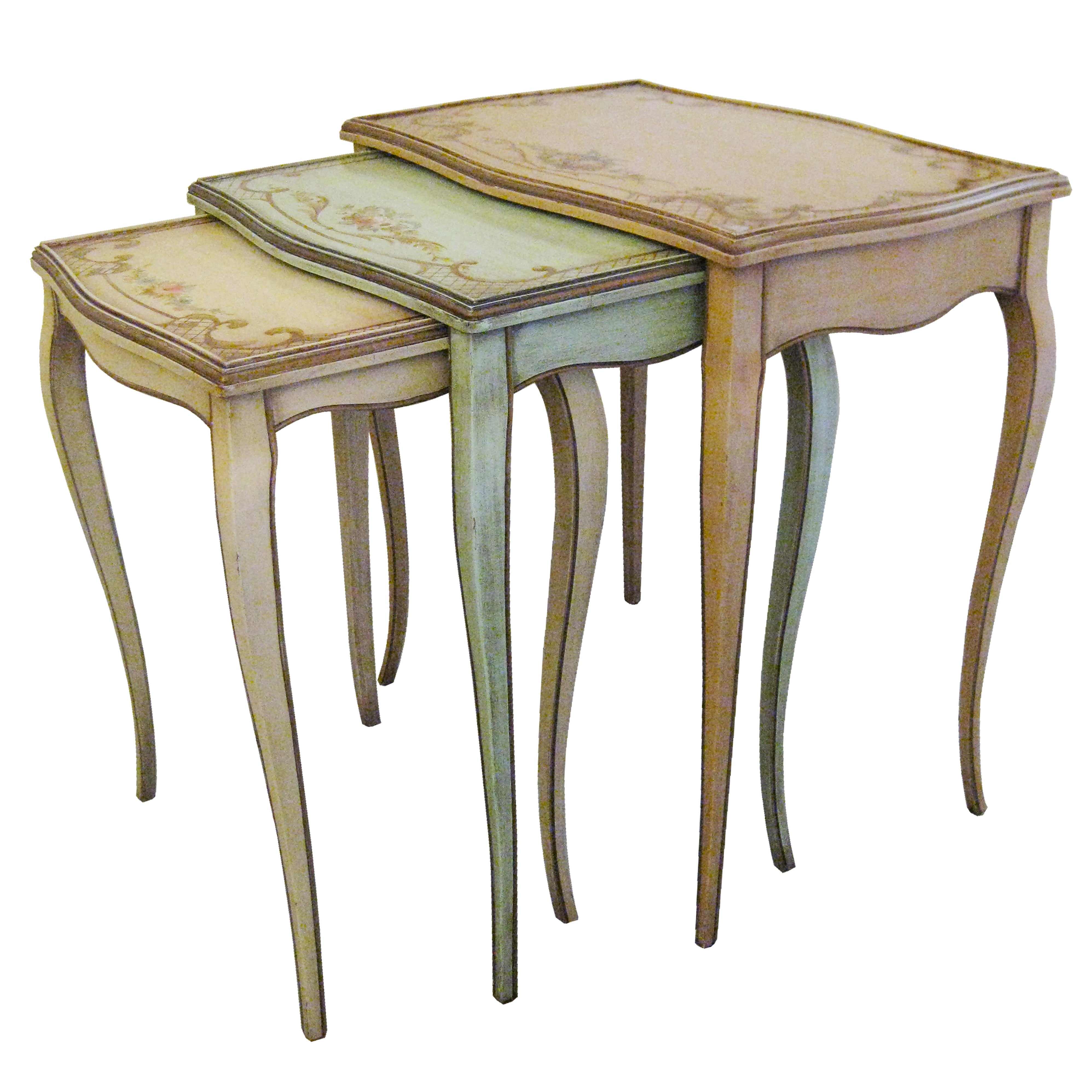 Louis XV Style Hand-Painted Nesting Tables, circa 1940 at 1stDibs ...