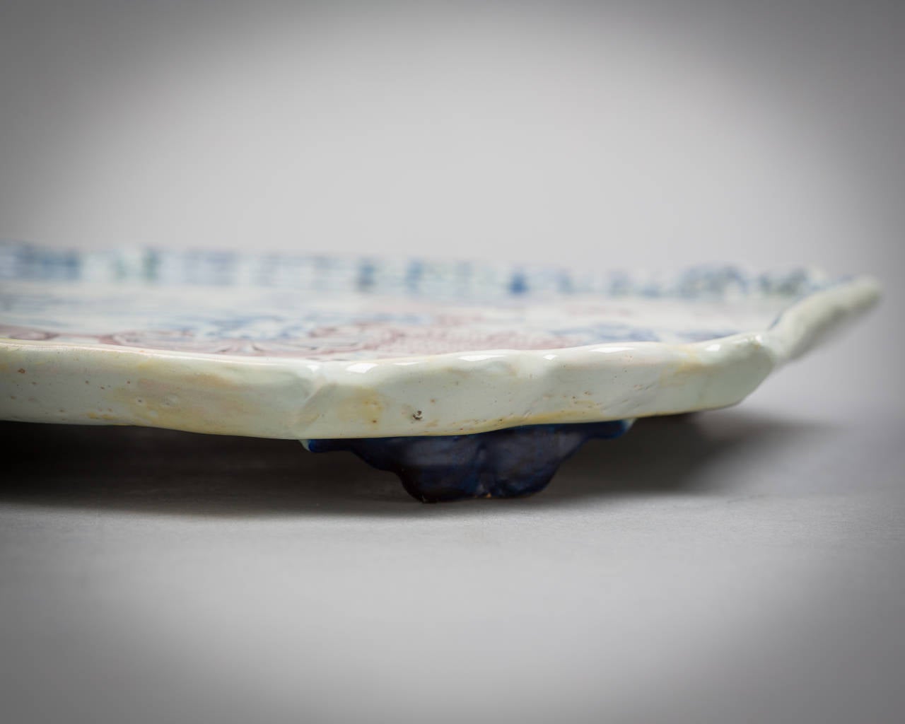 Pair of Delft Footed Decorative Trays, circa 1750 at 1stDibs