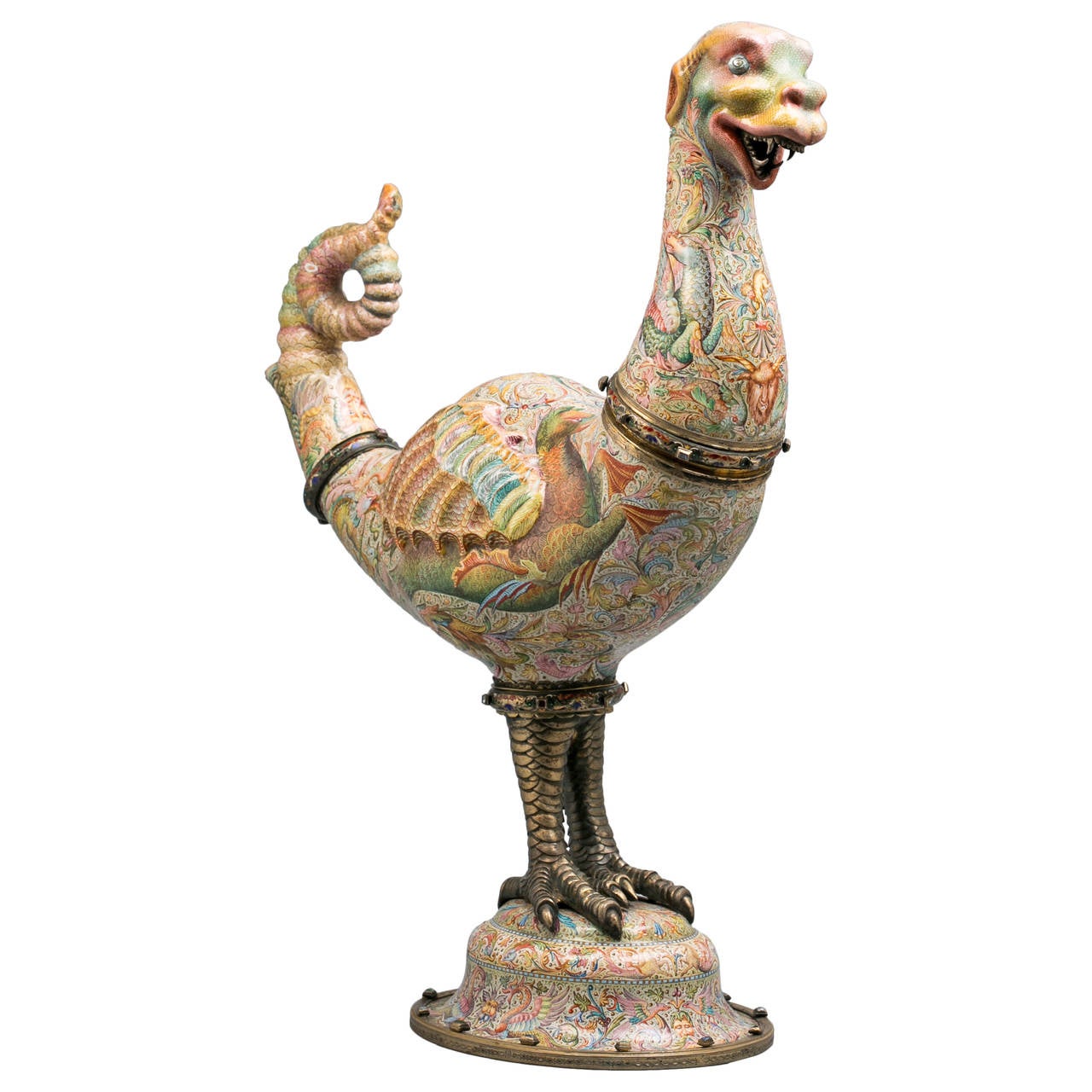 Viennese Enamel and Silver Winged Creature, circa 1875 For Sale at 1stDibs