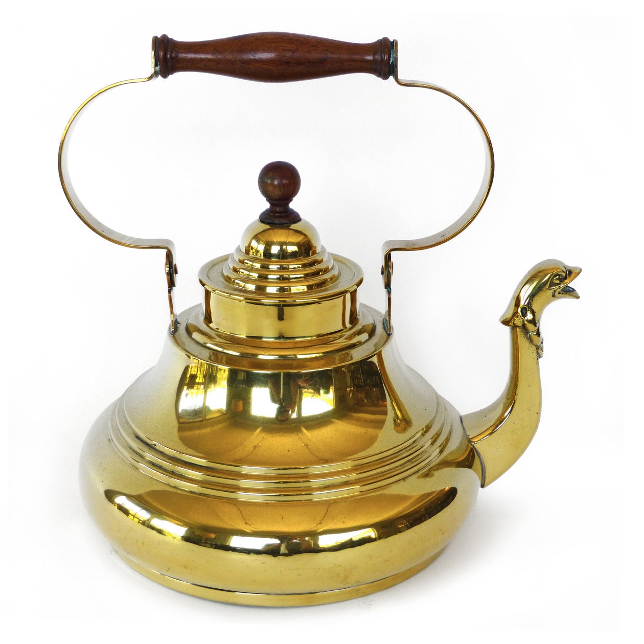 Dutch Brass Tea Kettle with Swing Handle and Cast Serpent Spout, circa ...