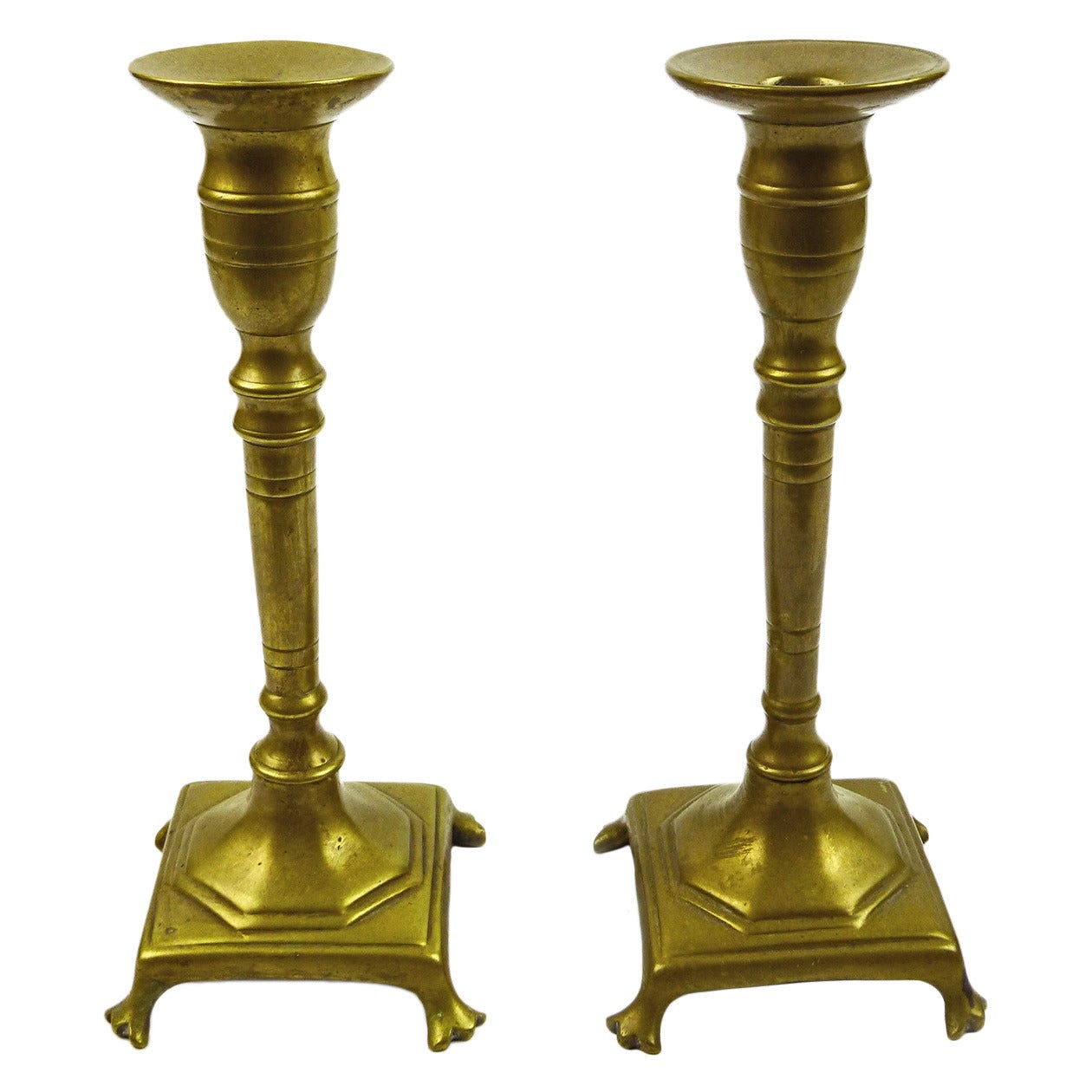 Pair of Four-Footed Russian Brass Candlesticks, circa 1780 For Sale at ...