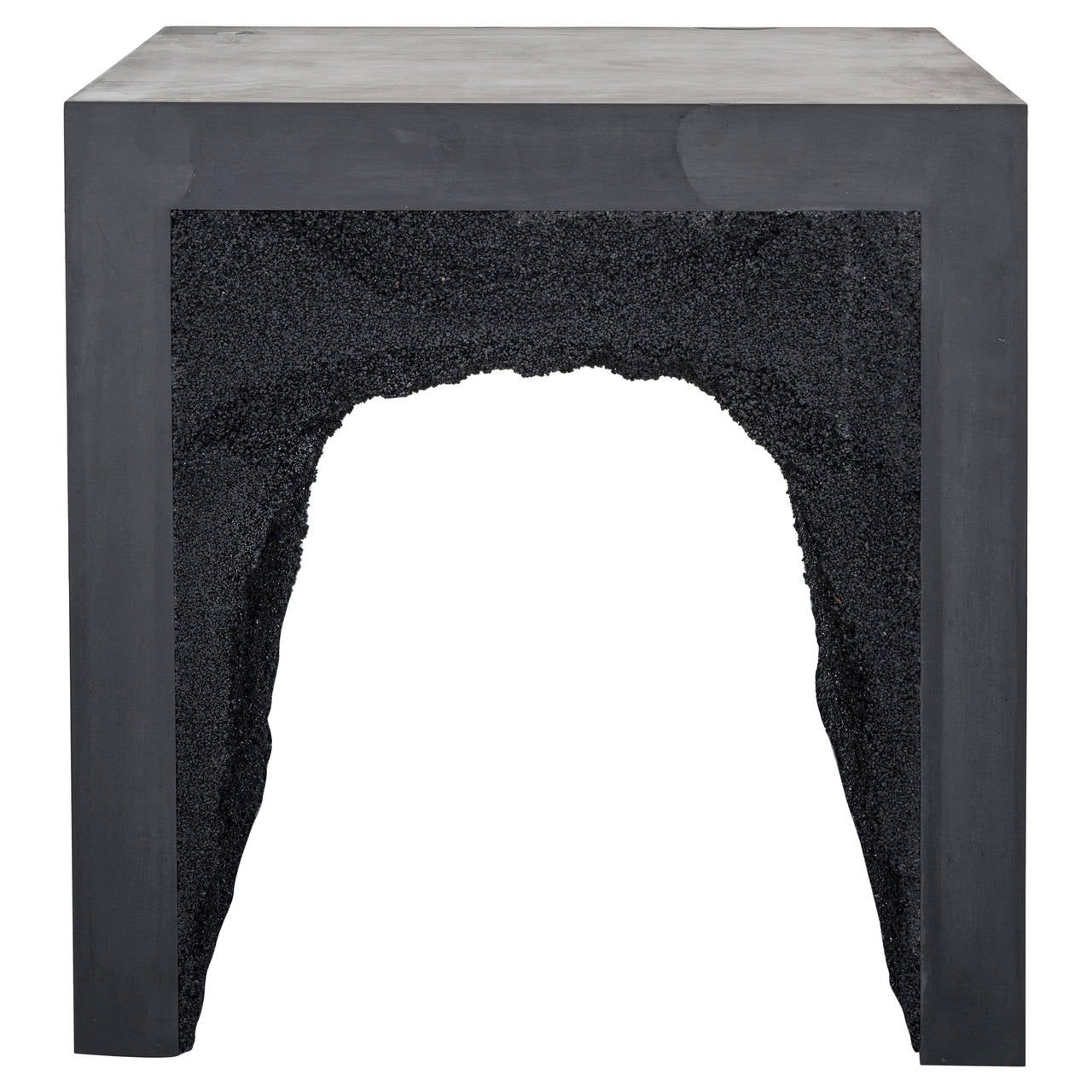 Black Cement and Black Silica Side Table by Fernando Mastrangelo For ...