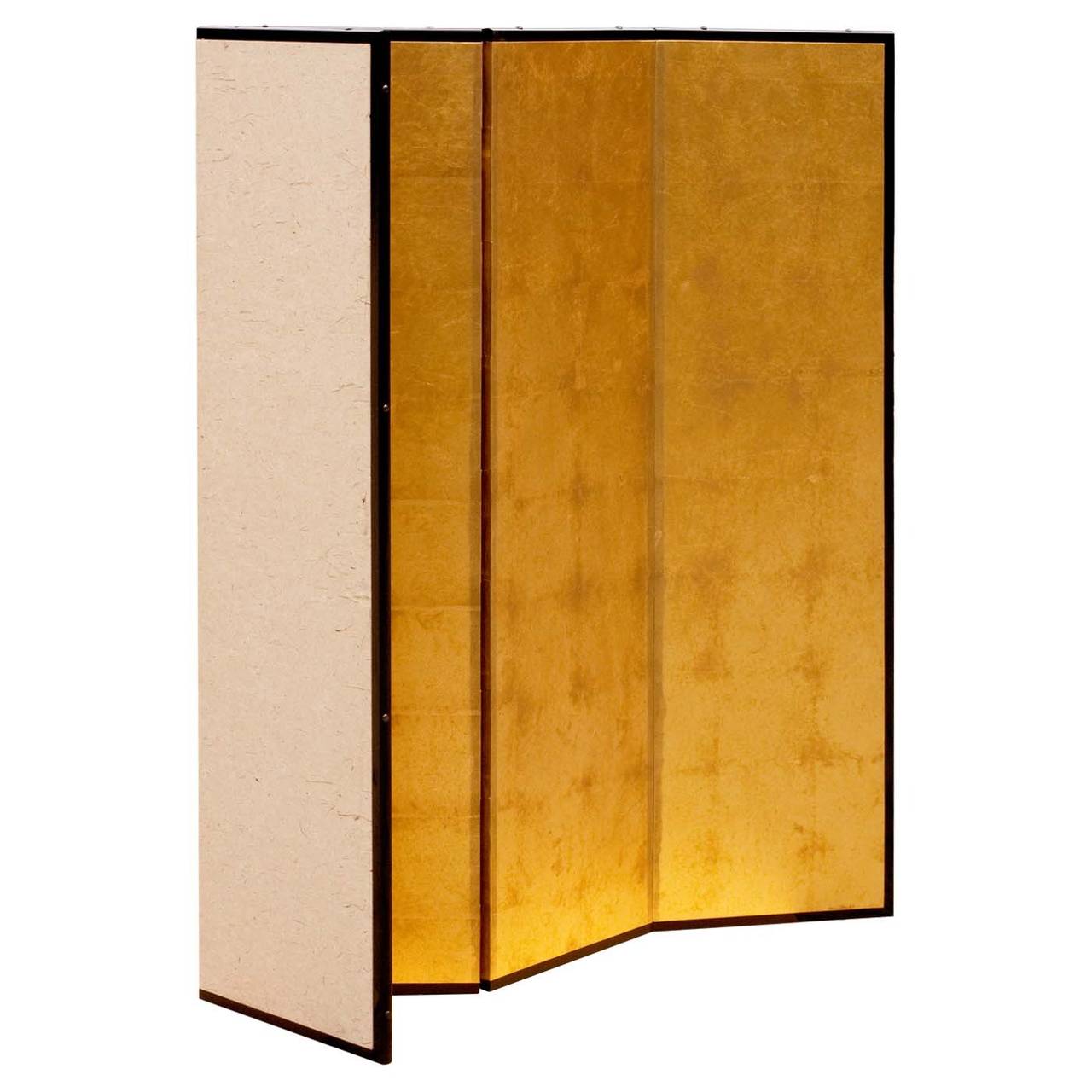 Gold Leaf Four-Panel Screen For Sale at 1stDibs