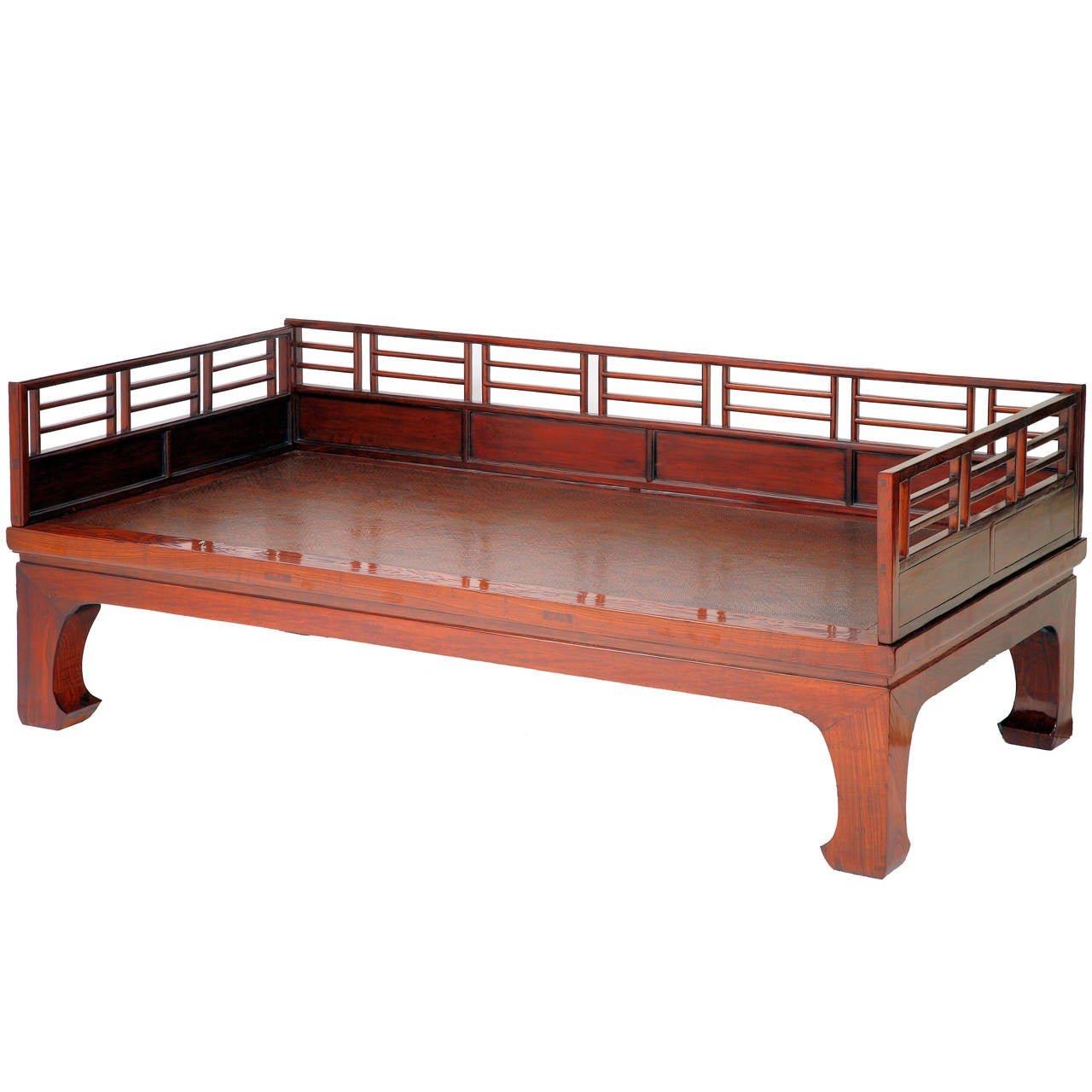Antique Louhan Chinoiserie Couch or Day Bed with Fretwork Railings ...