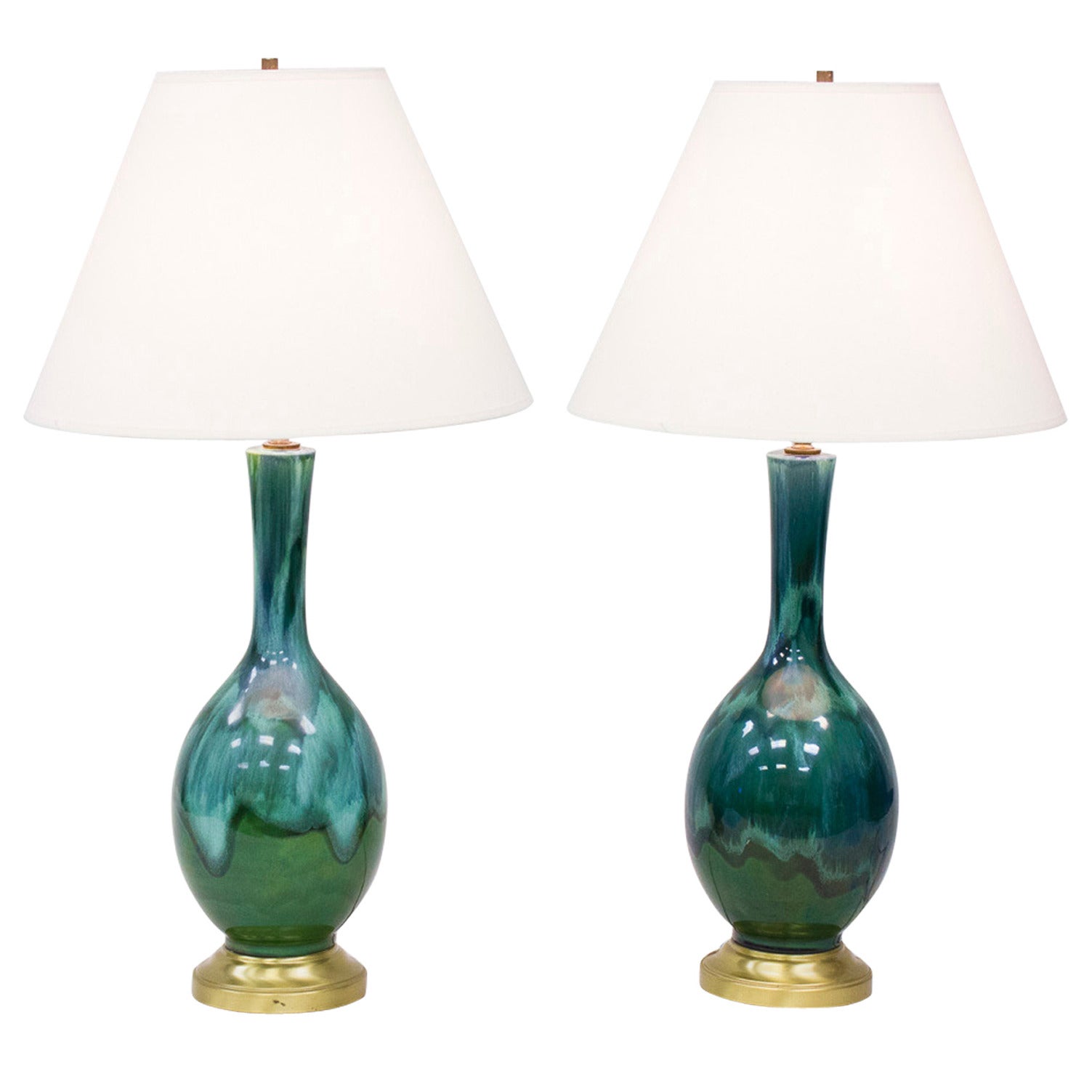 Pair of Mid-Century Drip-Glaze Table Lamps at 1stDibs | vintage drip ...