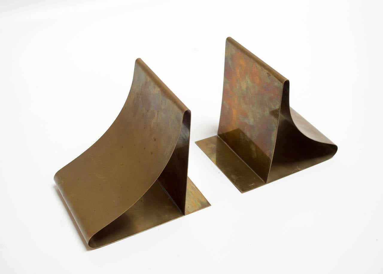 Pair of Sarreid Brass Bookends For Sale at 1stDibs