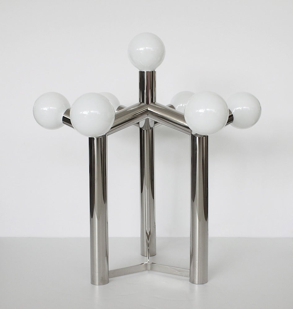 Robert Haussmann Nickel Molecule Table Lamp at 1stDibs