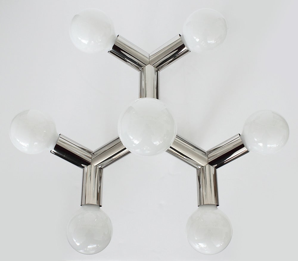 Robert Haussmann Nickel Molecule Table Lamp at 1stDibs
